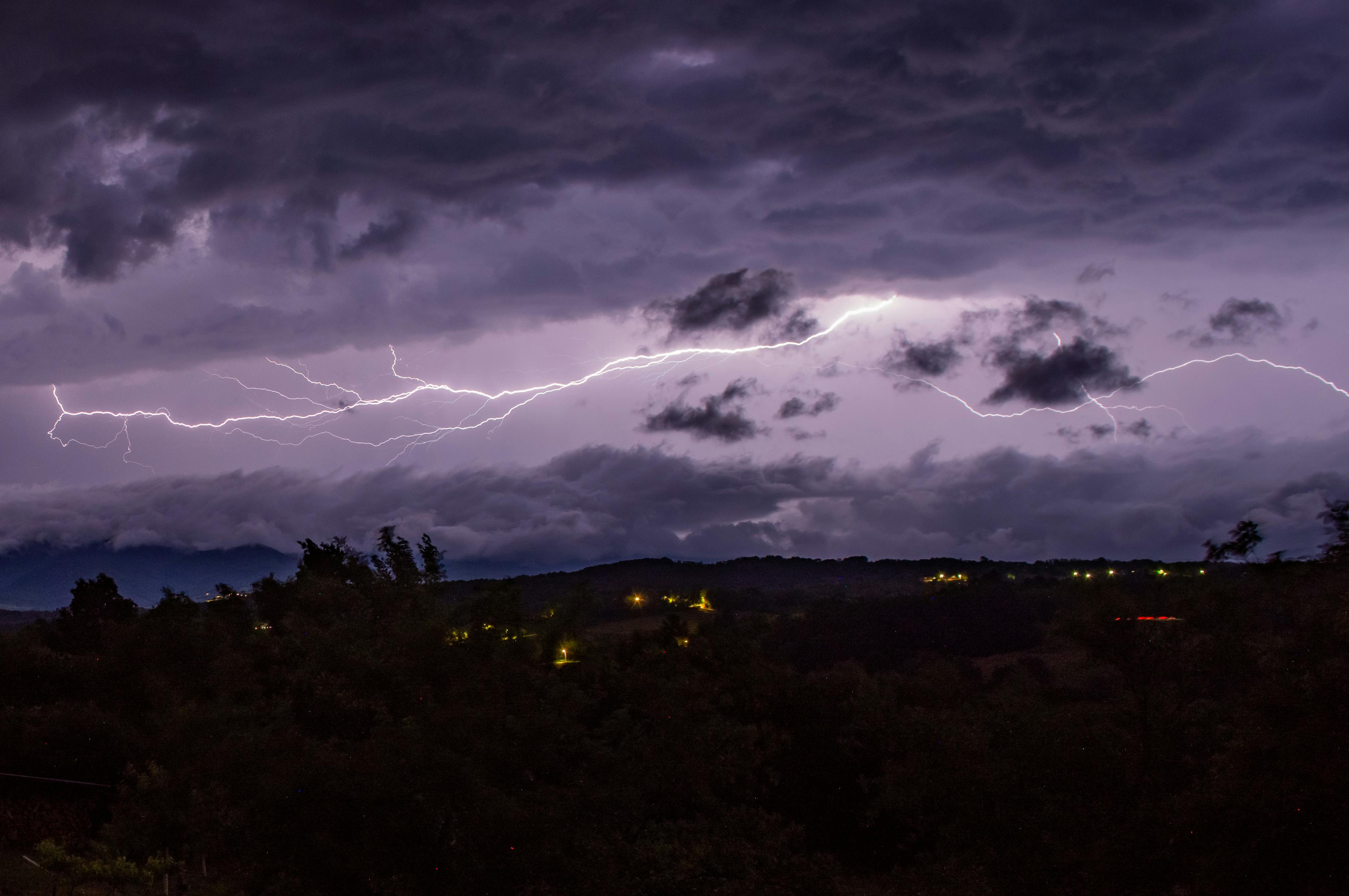 Lightning Bolt from Dark Sky · Free Stock Photo