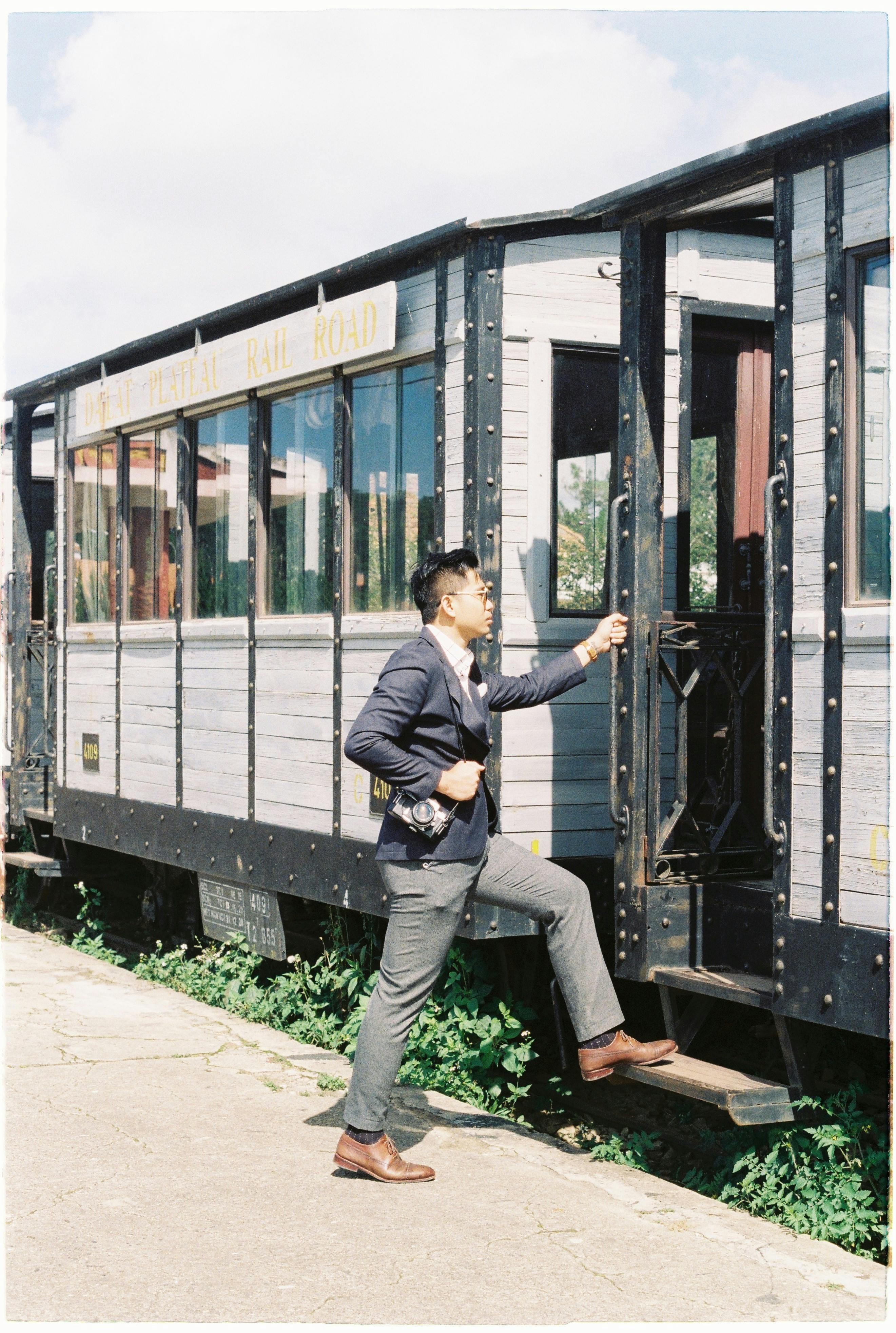 People Riding Train at Sunset · Free Stock Photo