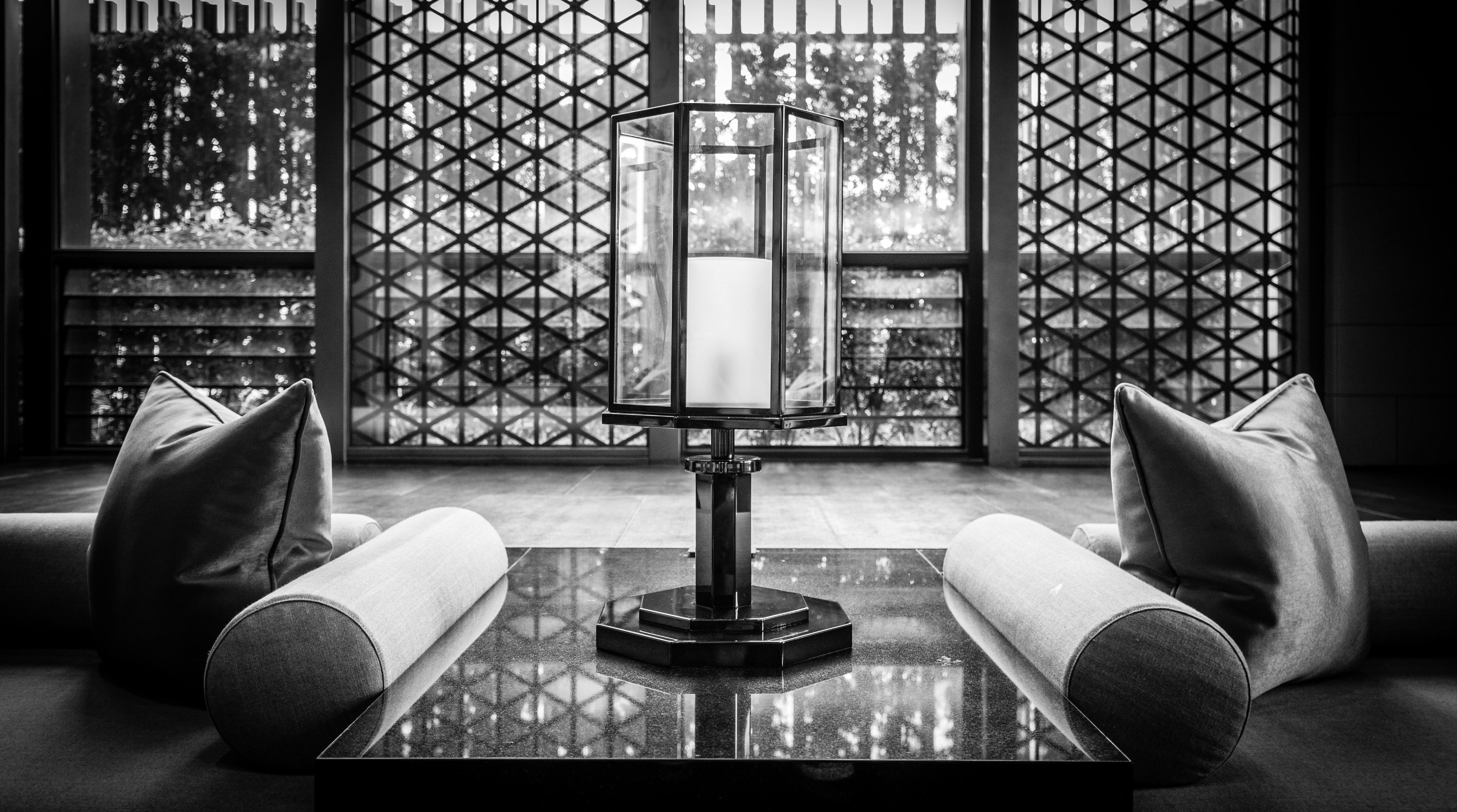 Grayscale Photography of Windows with Curtains · Free Stock Photo