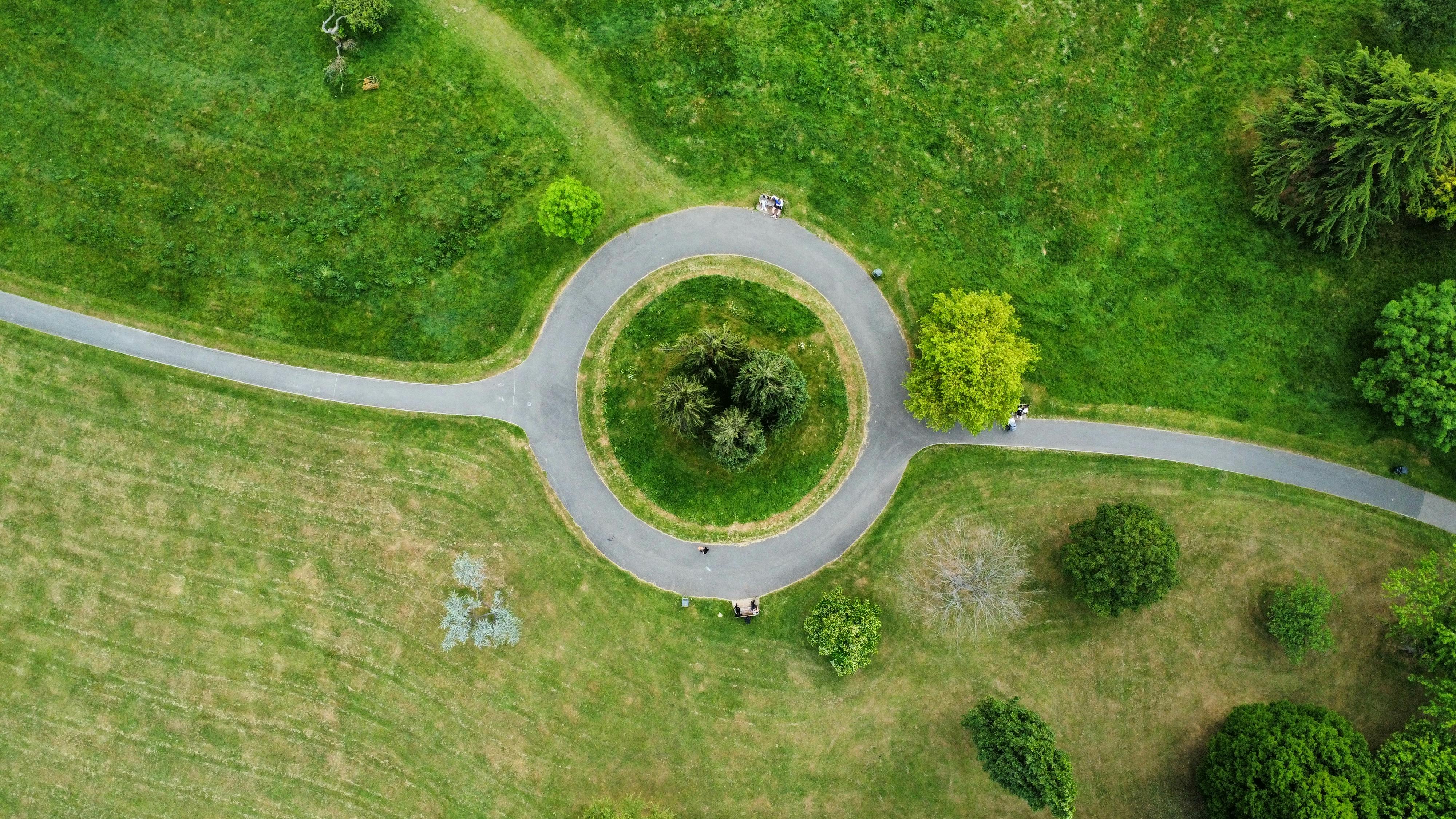 Aerial View of a Roundabout in the Countryside · Free Stock Photo