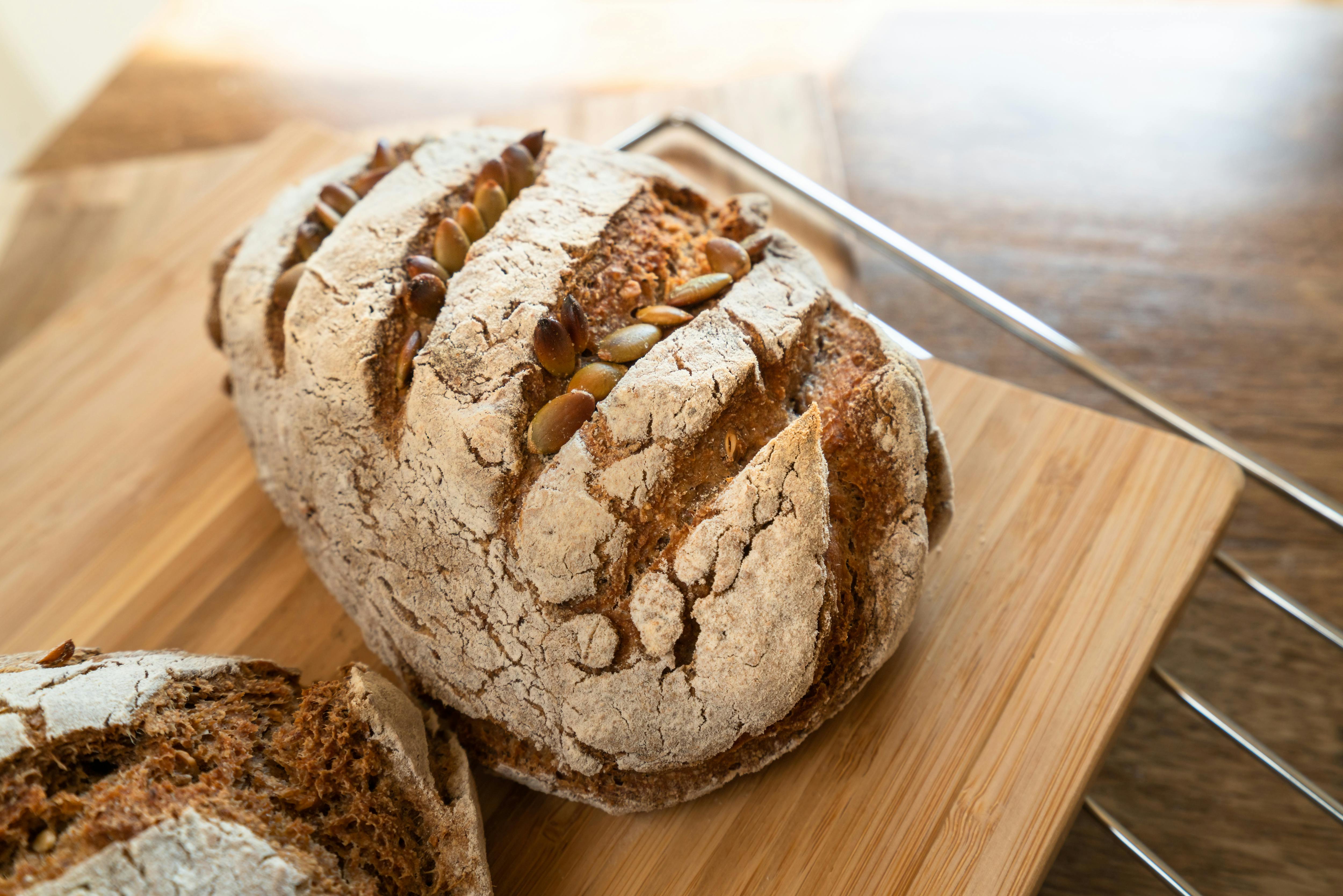 Rustic German Rye Bread with Pumpkin Seeds · Free Stock Photo