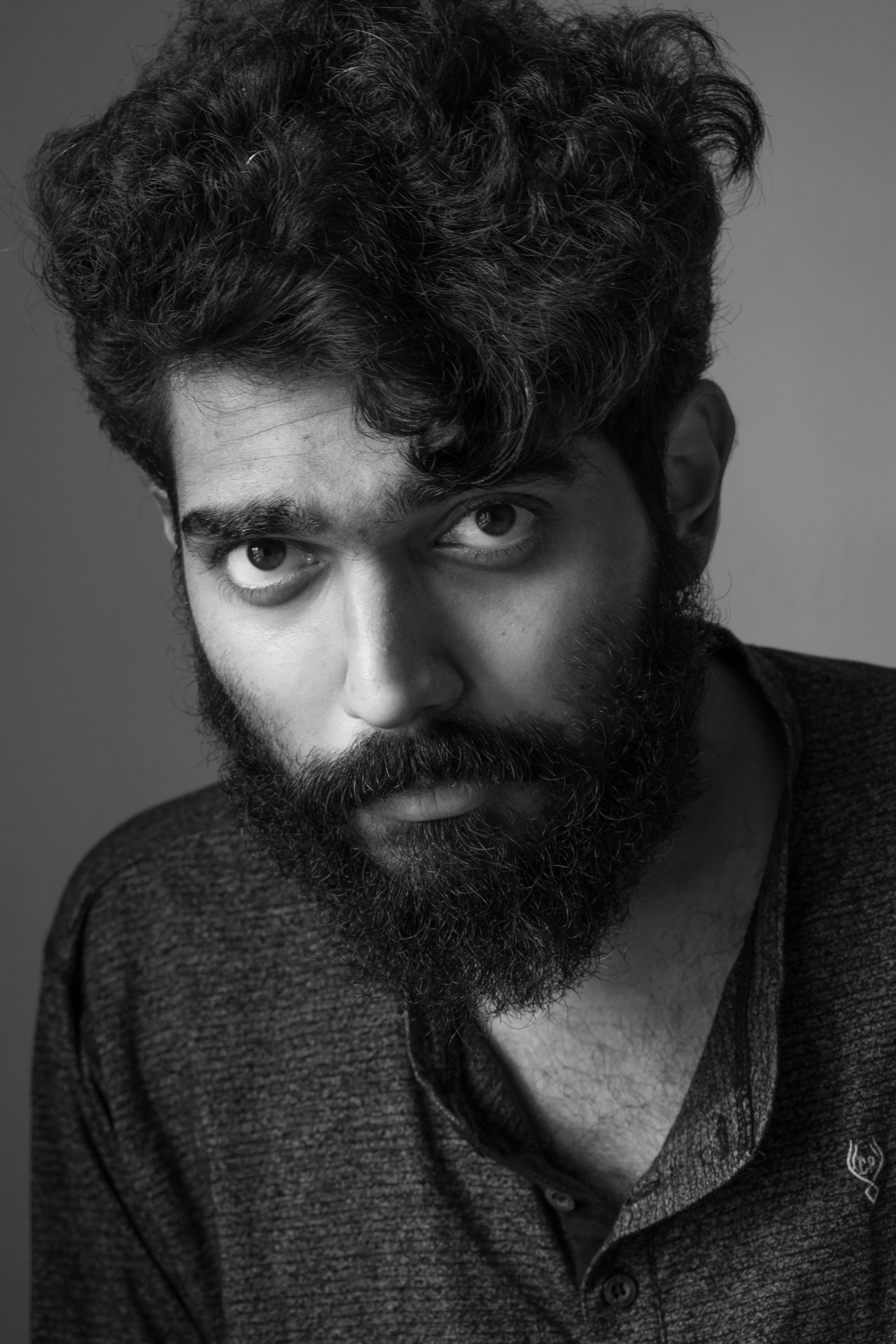 Grayscale Portrait of a Man · Free Stock Photo