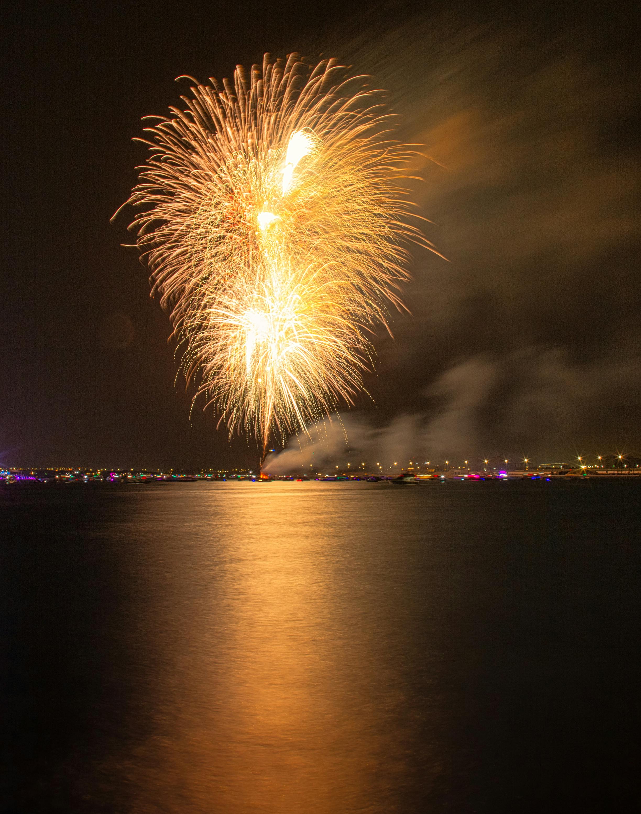 Fireworks Display over City Buildings during Night Time · Free Stock Photo