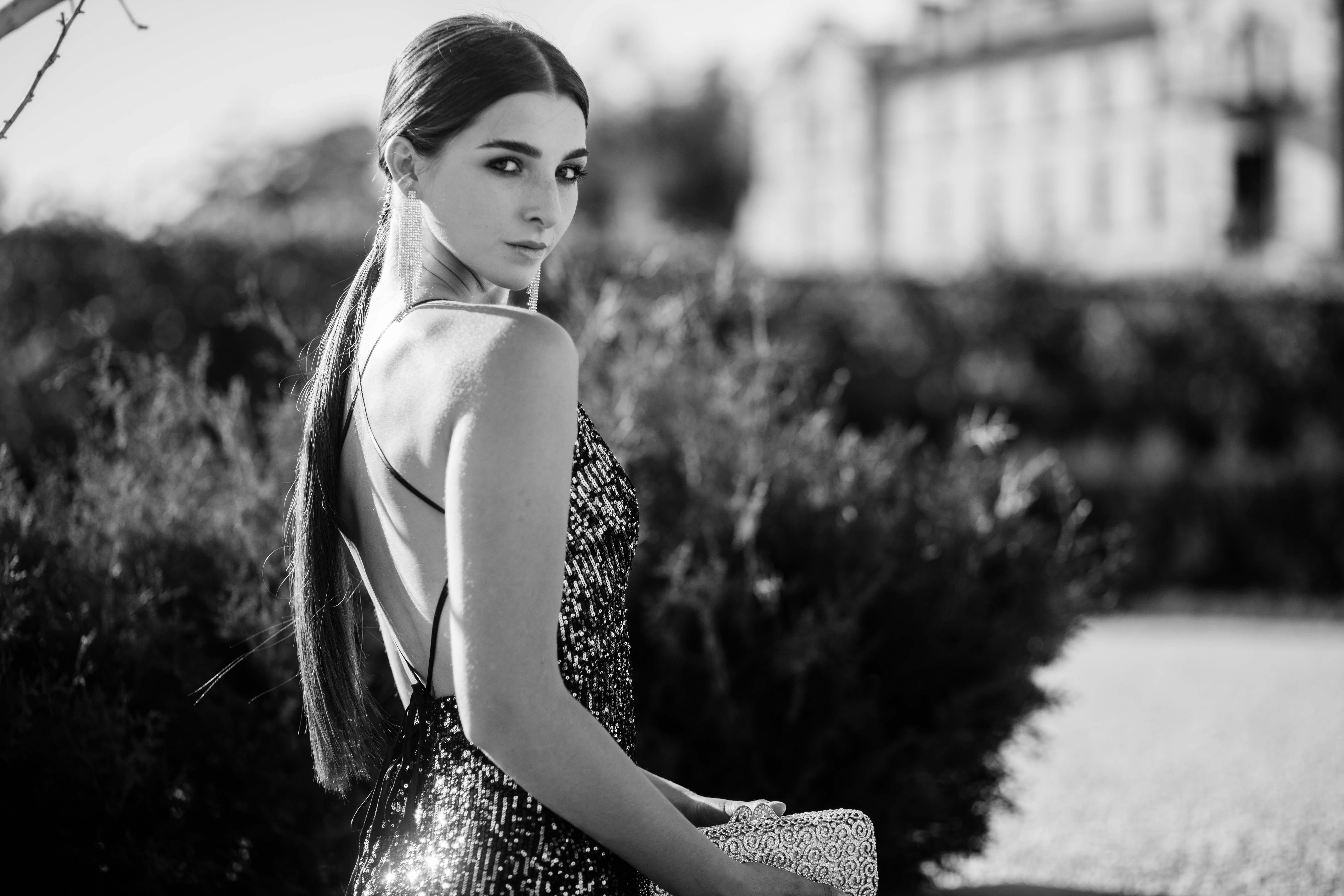 S Black And White Dress