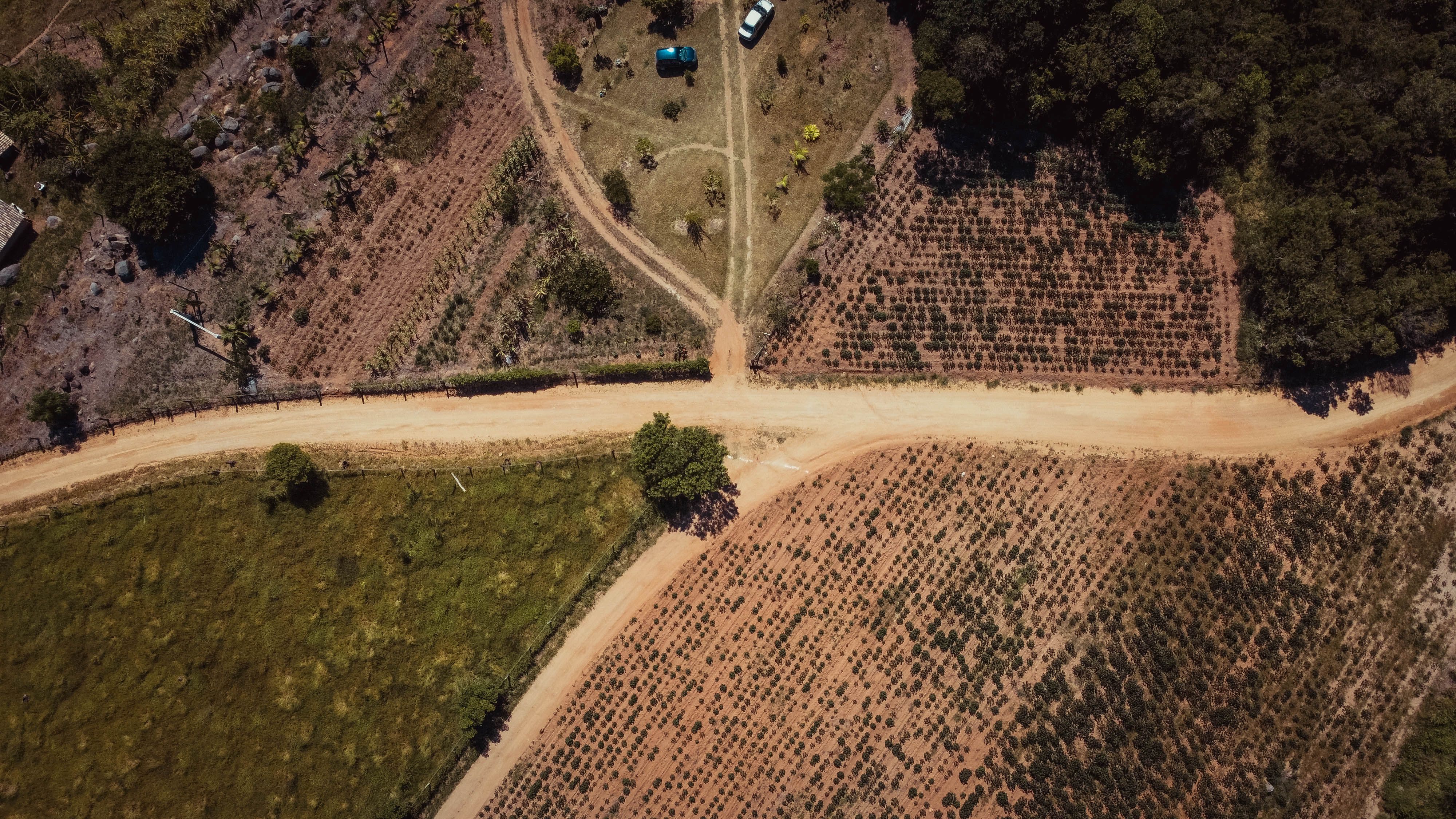 Birds Eye View of a Car and Road i · Free Stock Photo