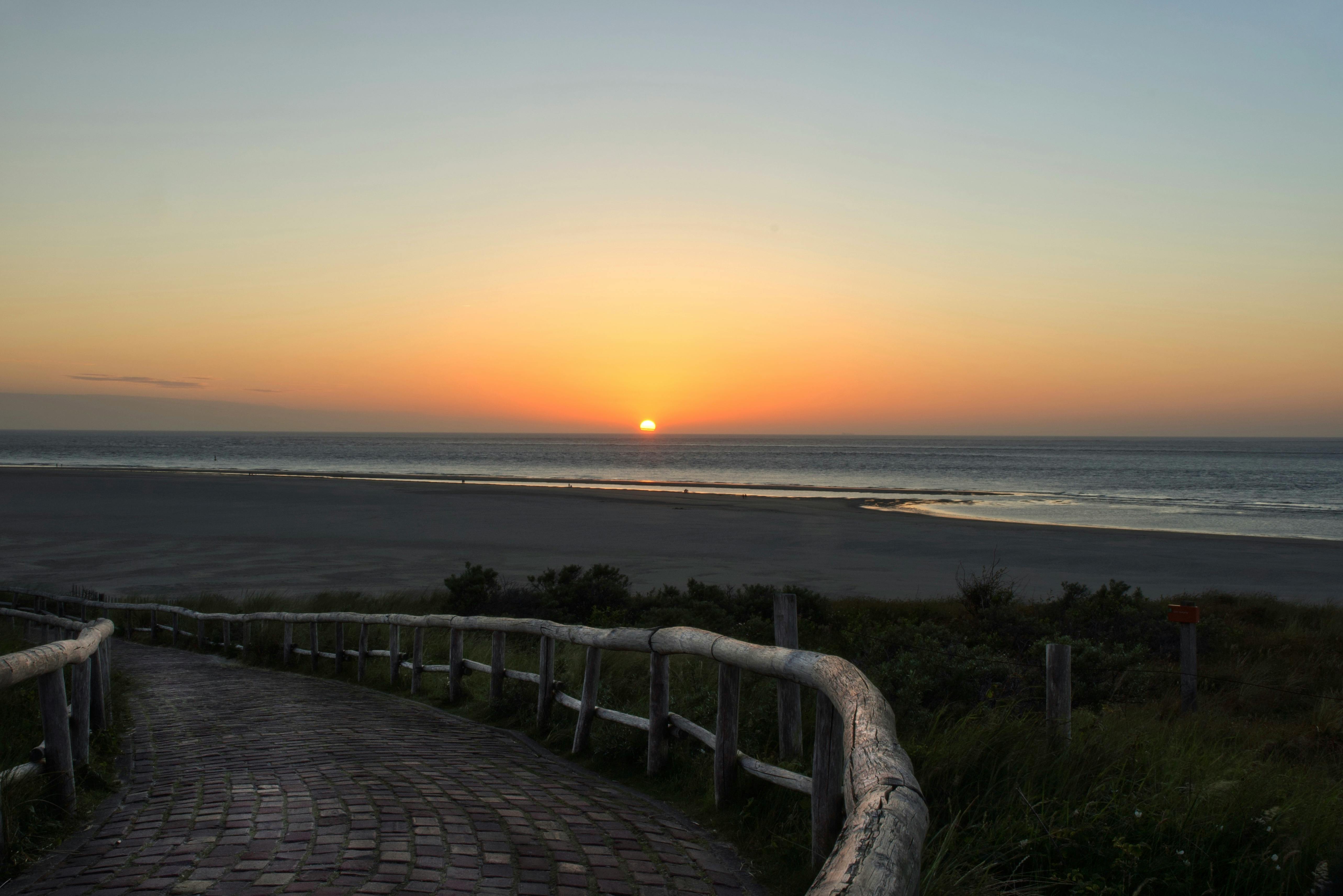 Sidewalk to Beach at Sunset · Free Stock Photo