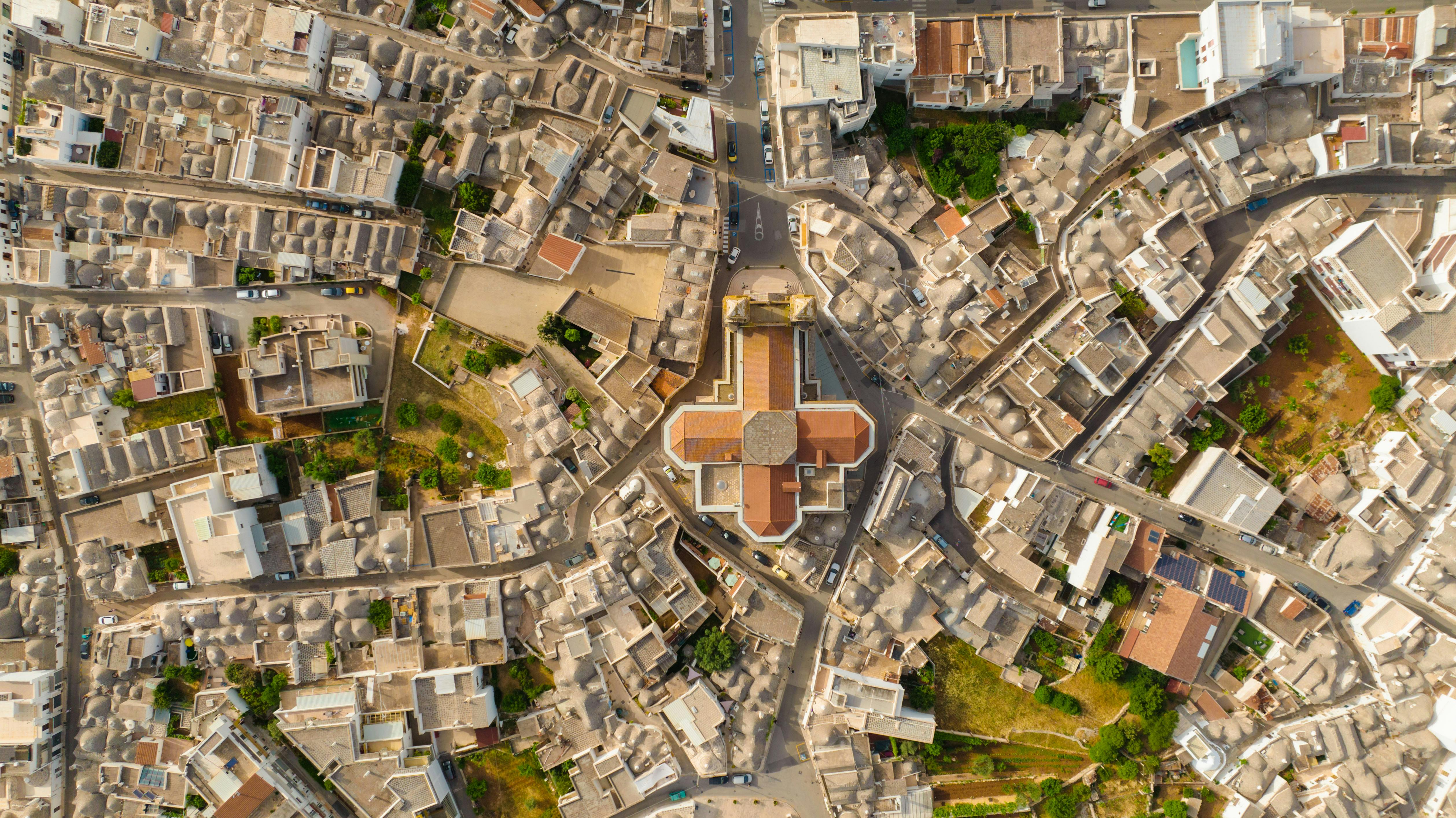Birds Eye View of Town · Free Stock Photo