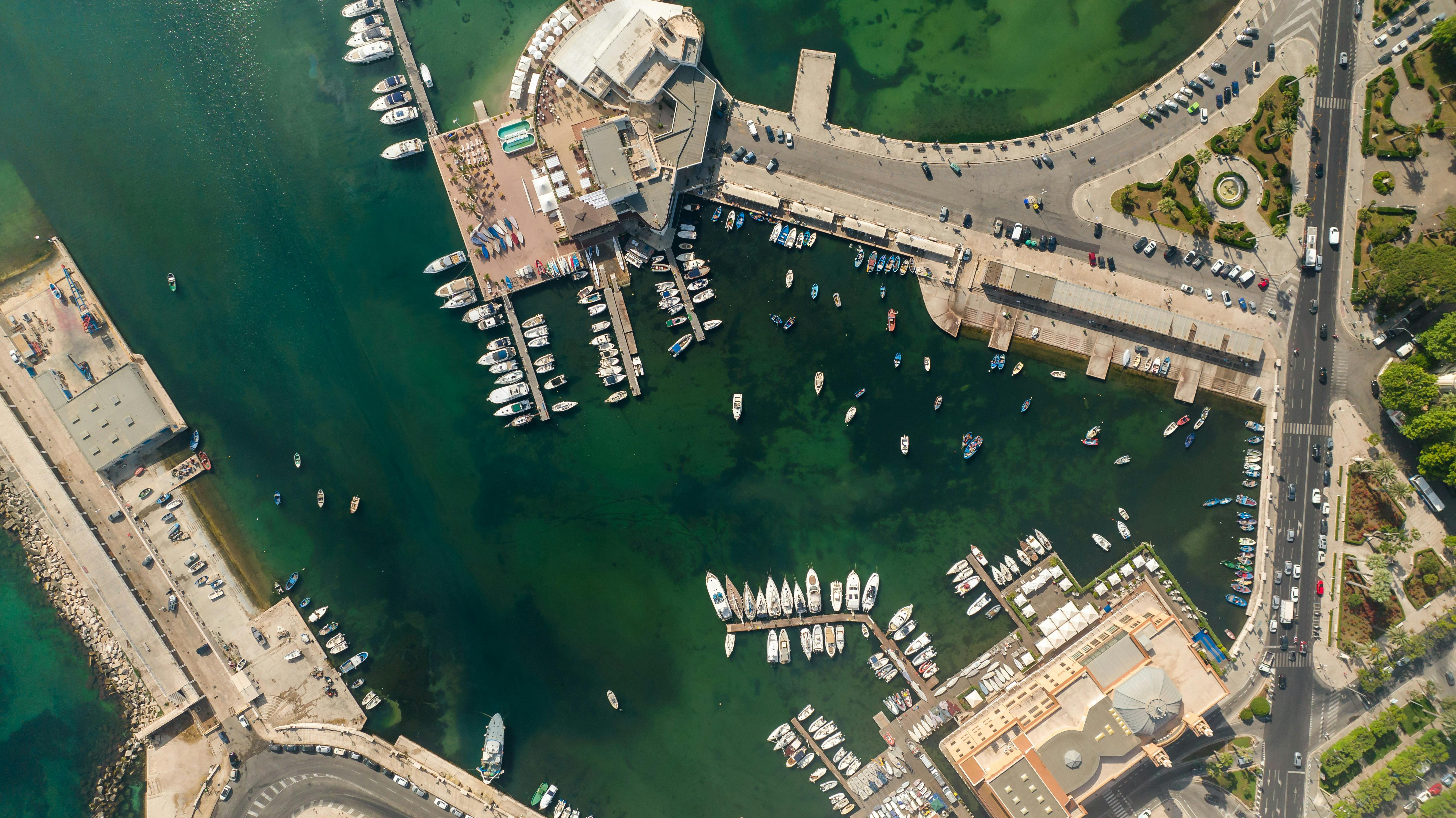 Aerial Photo of a Harbor and Boats · Free Stock Photo