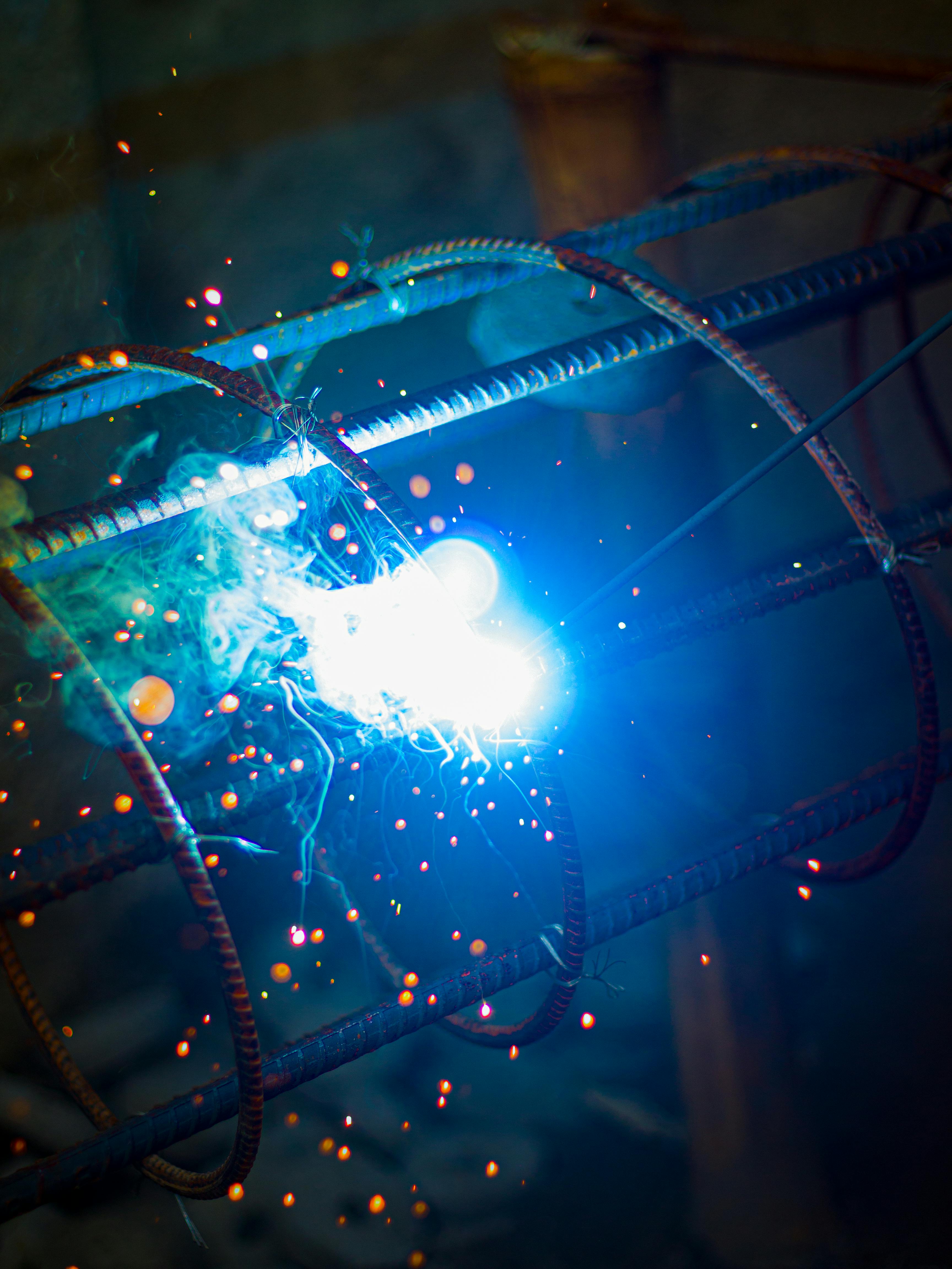 Steel Frames Sparking on Welding Rod · Free Stock Photo