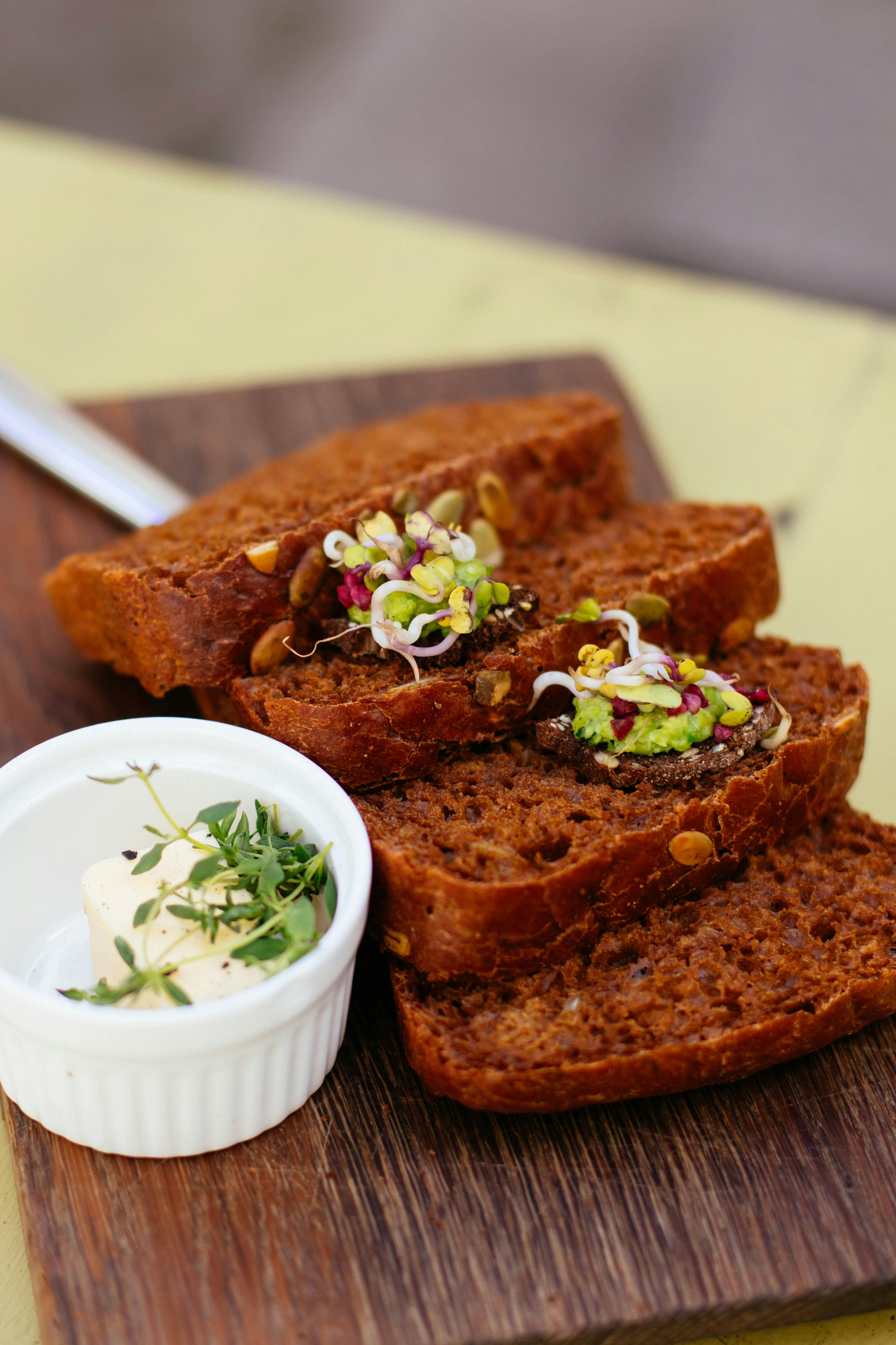 Sliced Bread With Green Toppings · Free Stock Photo