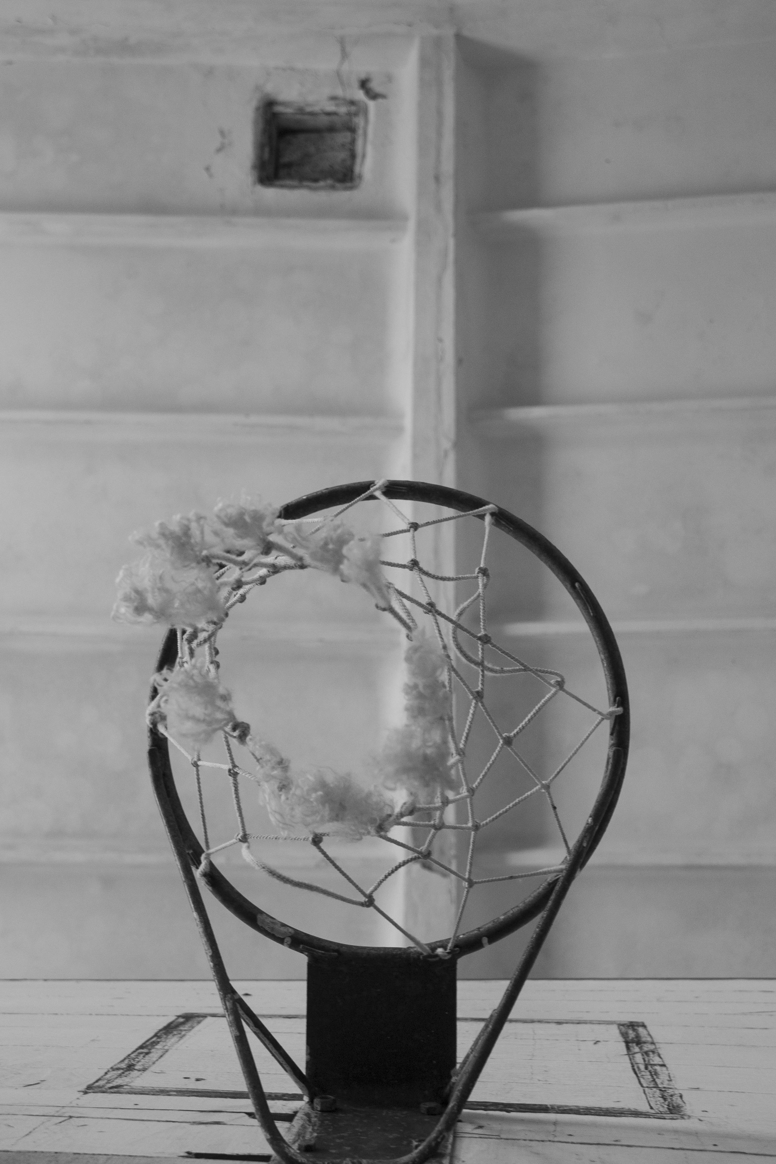 Grayscale Photo of a Basketball Hoop · Free Stock Photo