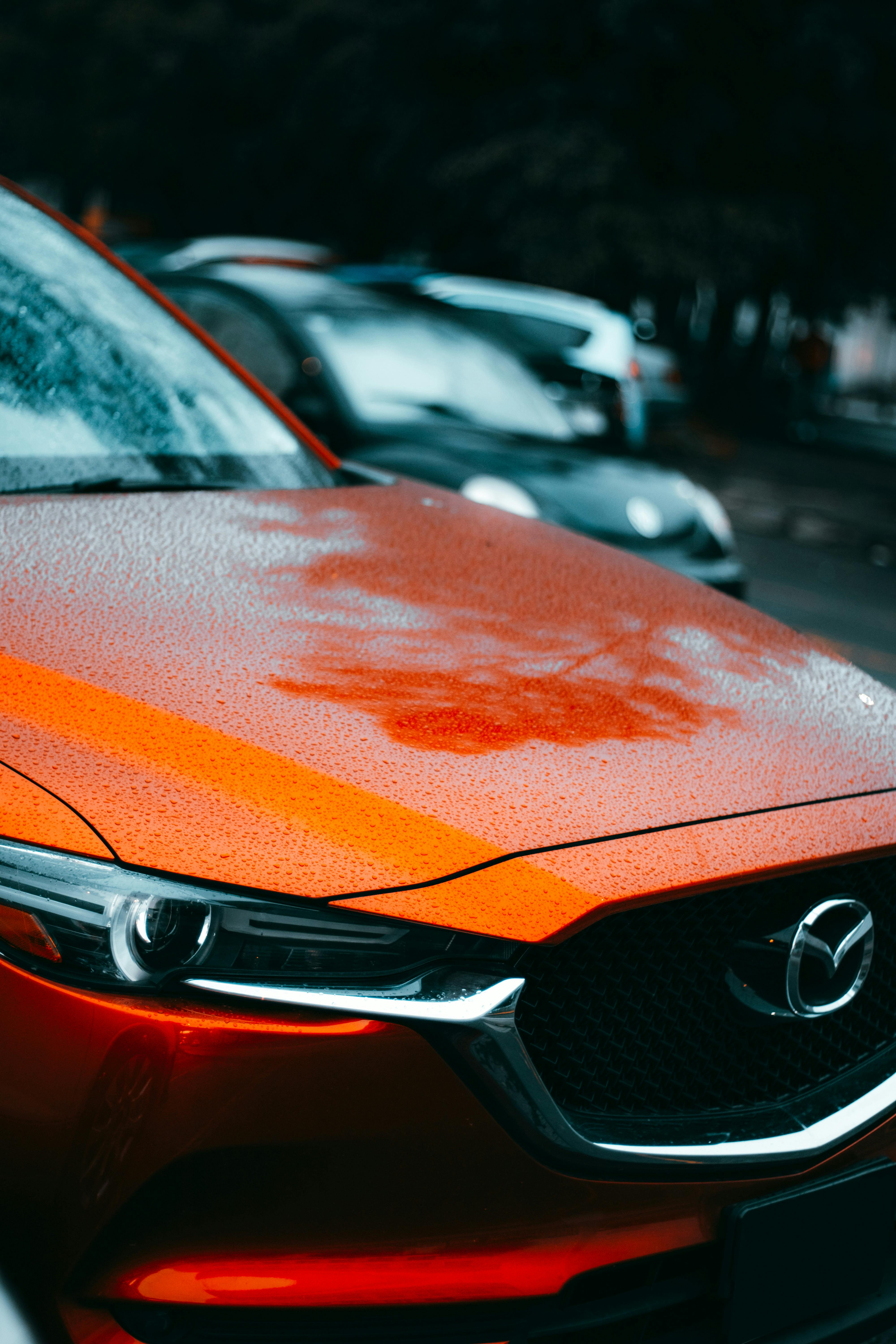 Raindrops on Red Car · Free Stock Photo
