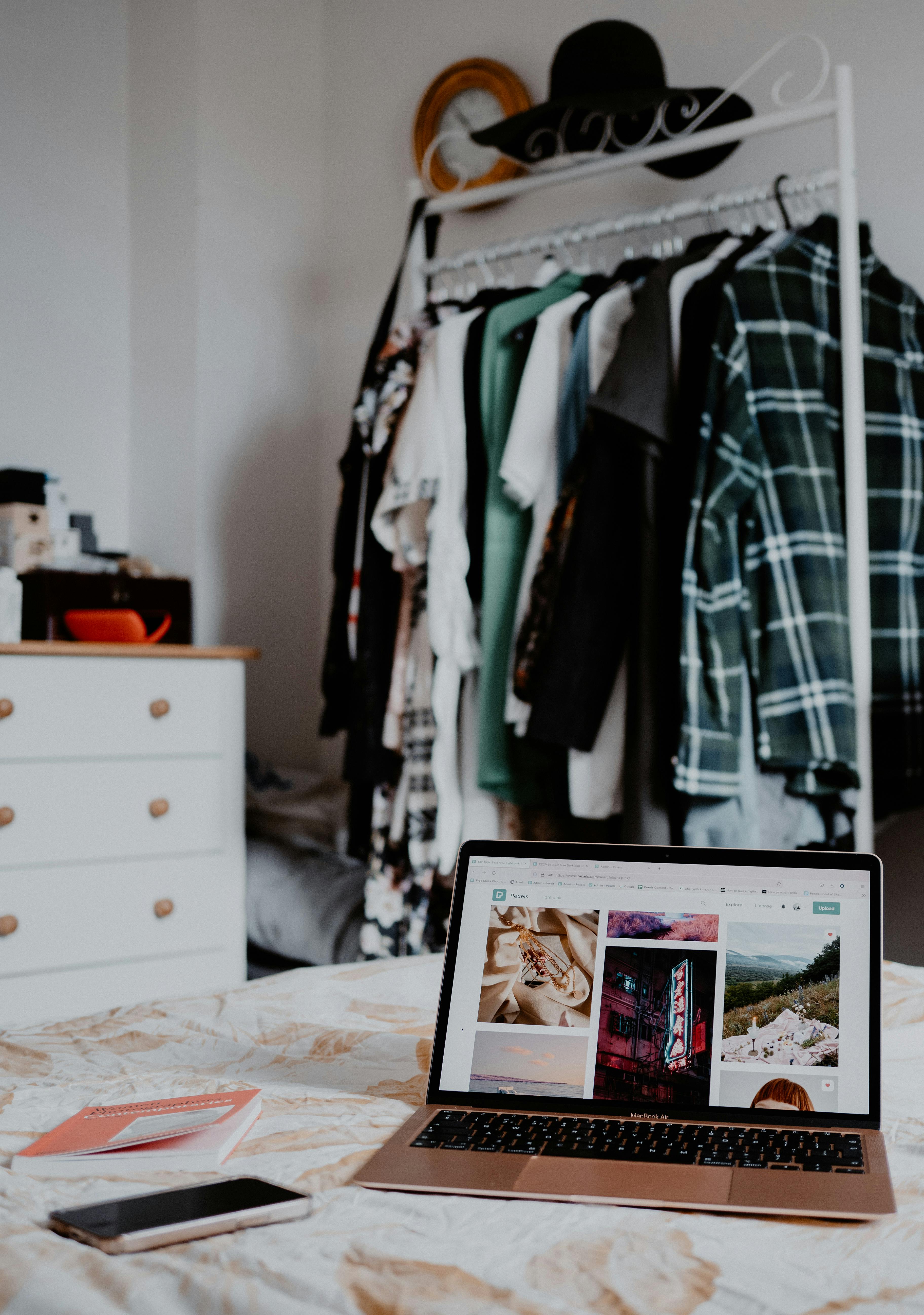 Open Laptop Web Design Development on Bed · Free Stock Photo