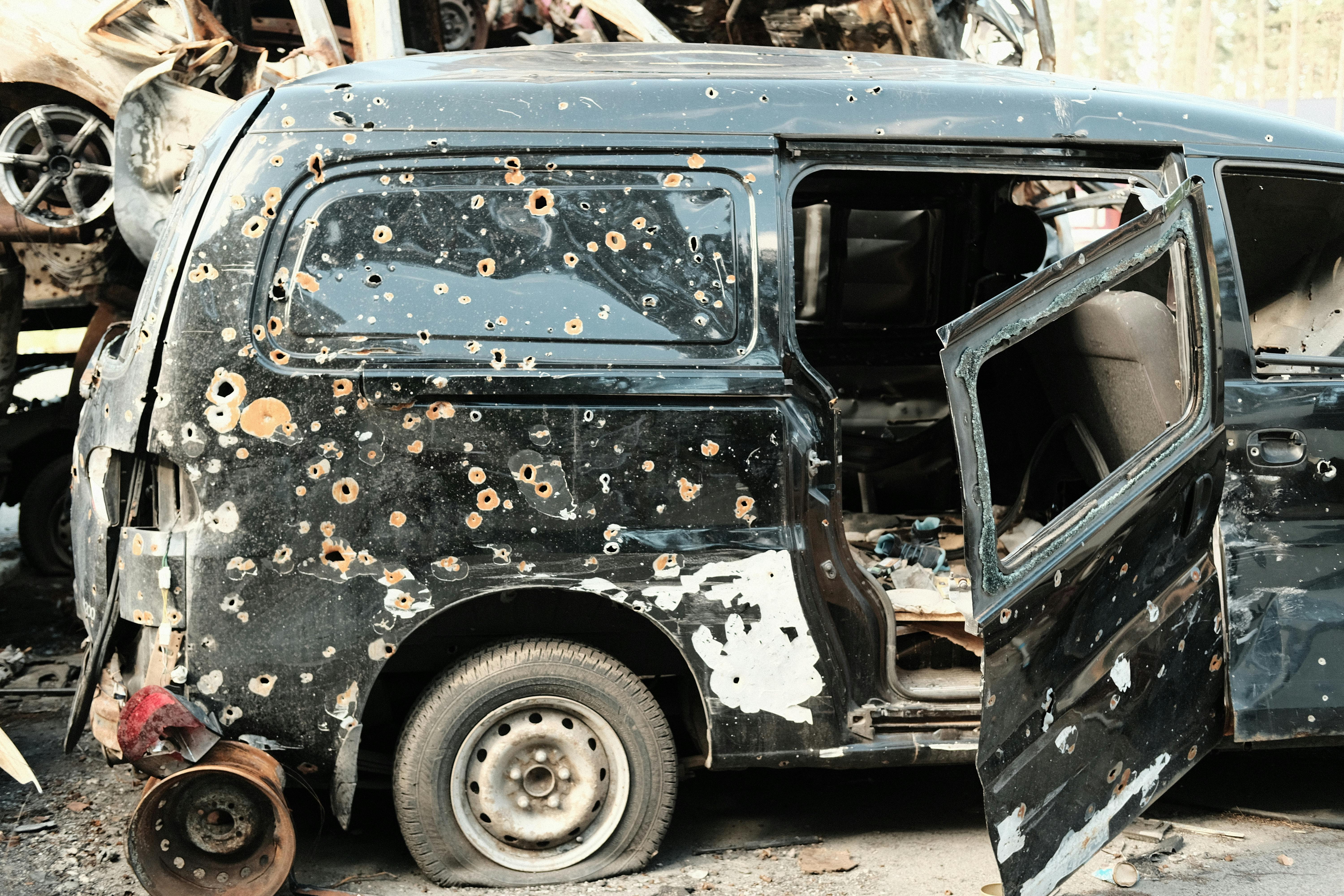 Destroyed Cars Bullet Holes Photos, Download The BEST Free Destroyed ...