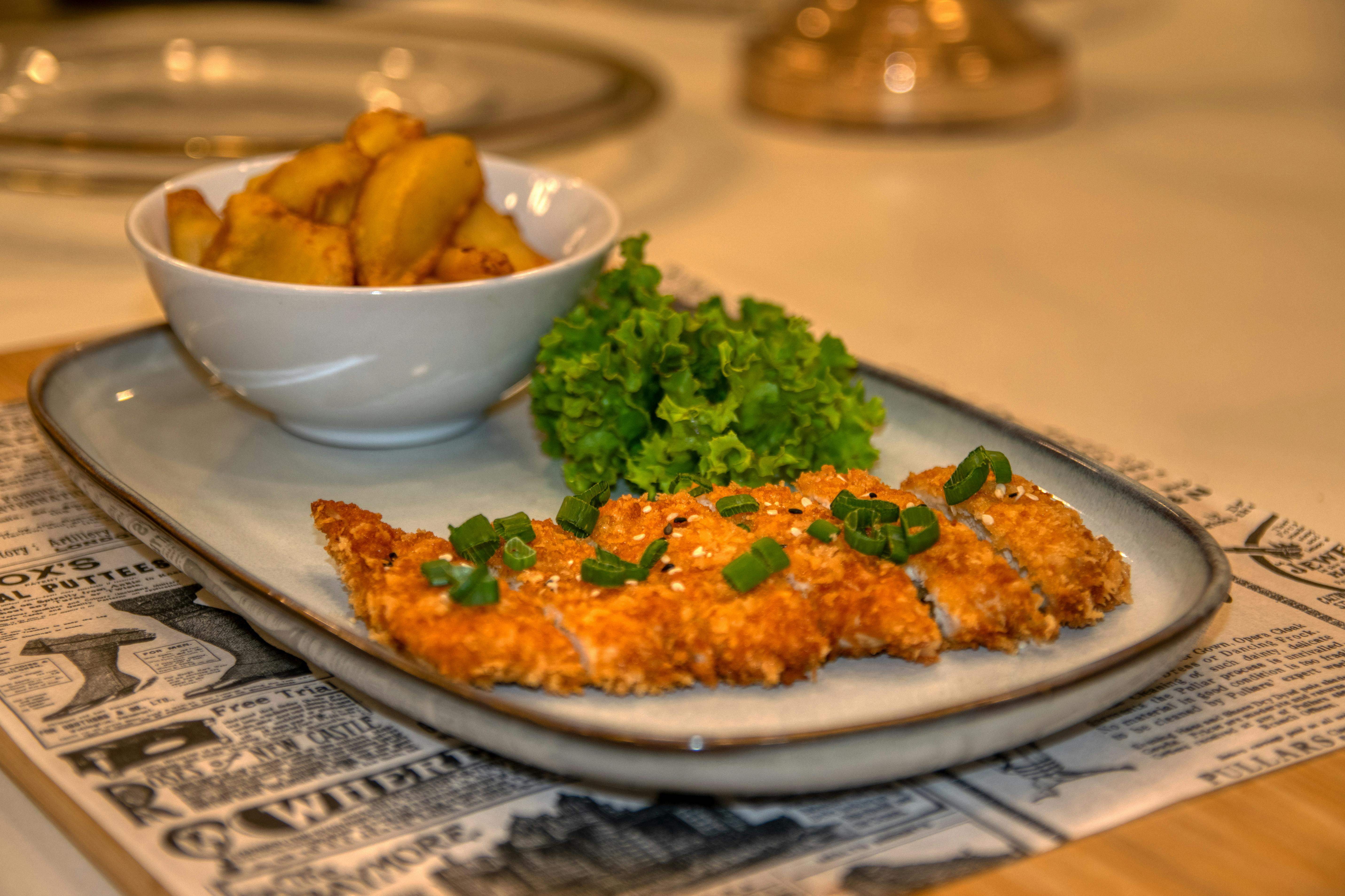 Fried Dish with Garnish on a Plate · Free Stock Photo
