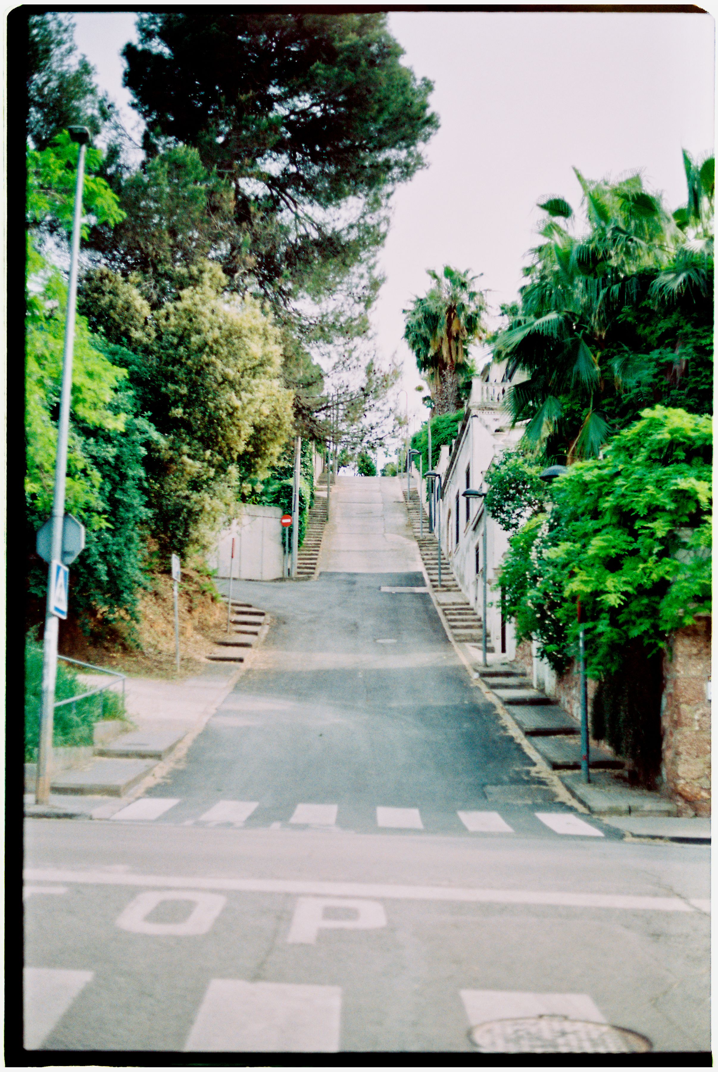 A Photograph of a Narrow Road with Pedestrian Lane · Free Stock Photo