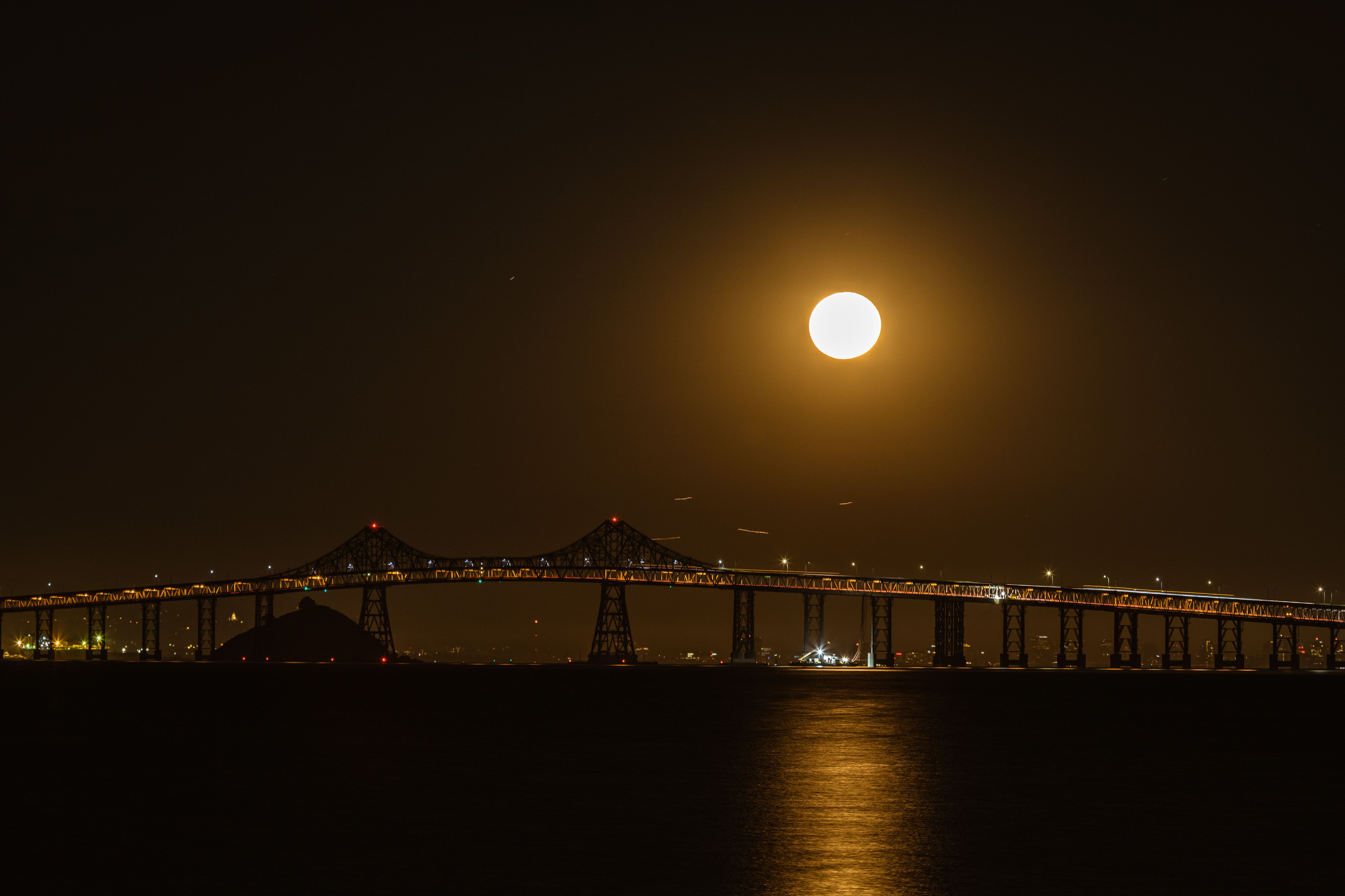 Yellow Moon in the Night Sky · Free Stock Photo