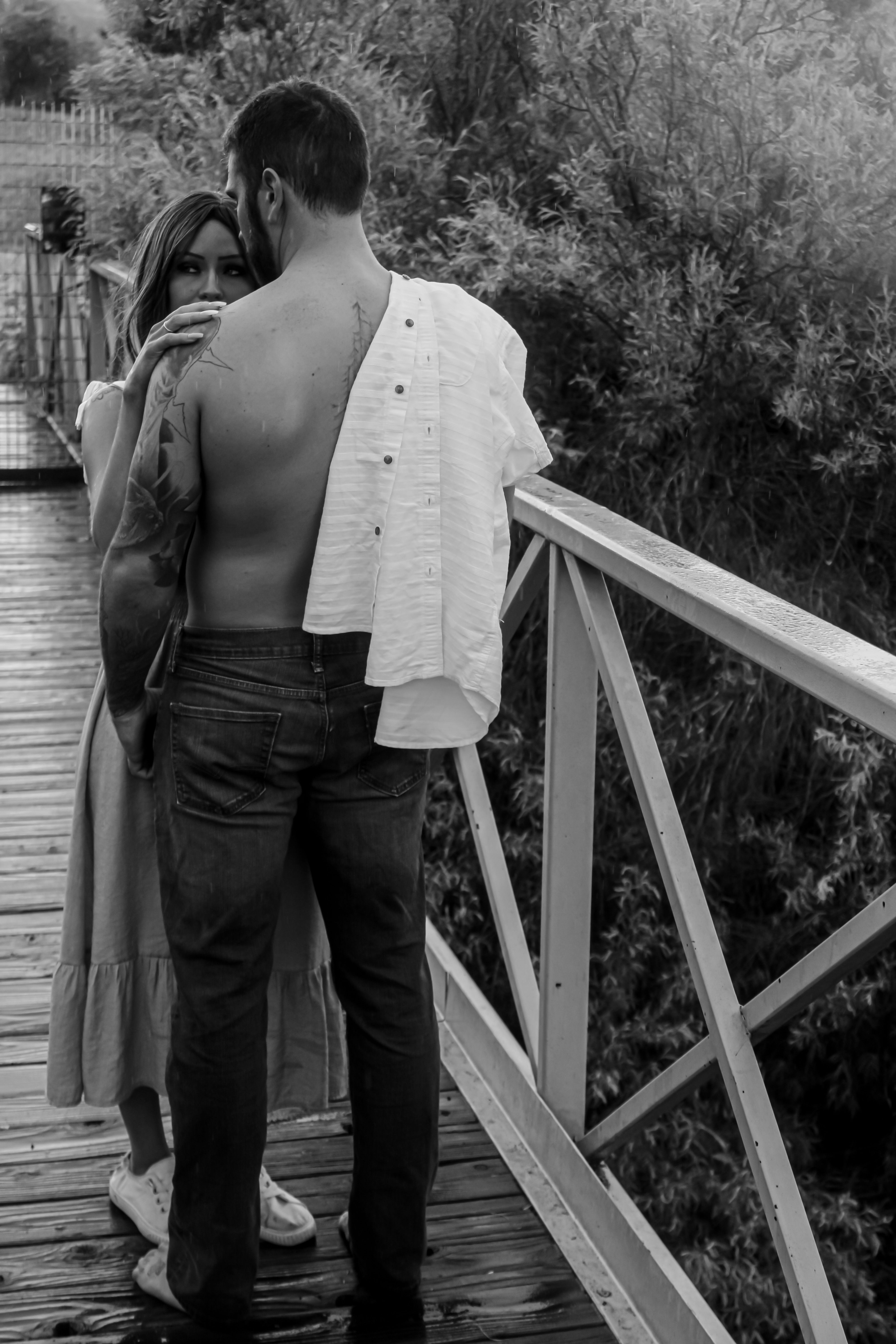 Grayscale Photo of a Couple Hugging Each Other on the Street · Free ...