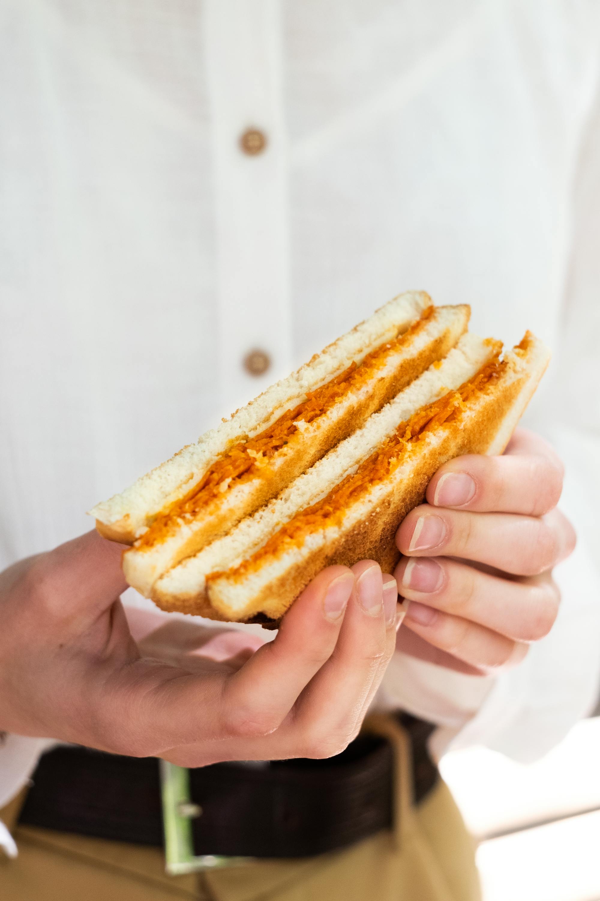 Close up of a Man Holding a Toast · Free Stock Photo