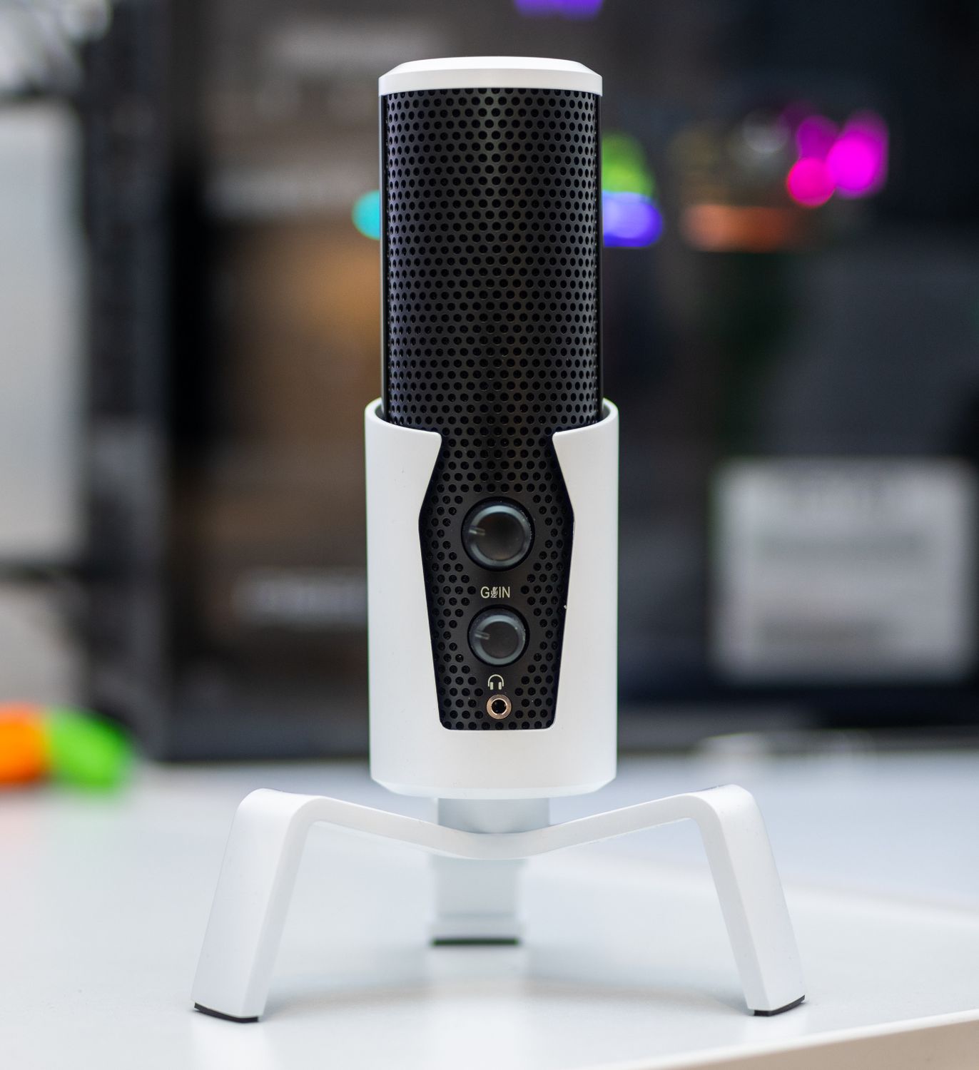Black and White Colored Microphone in a Studio · Free Stock Photo
