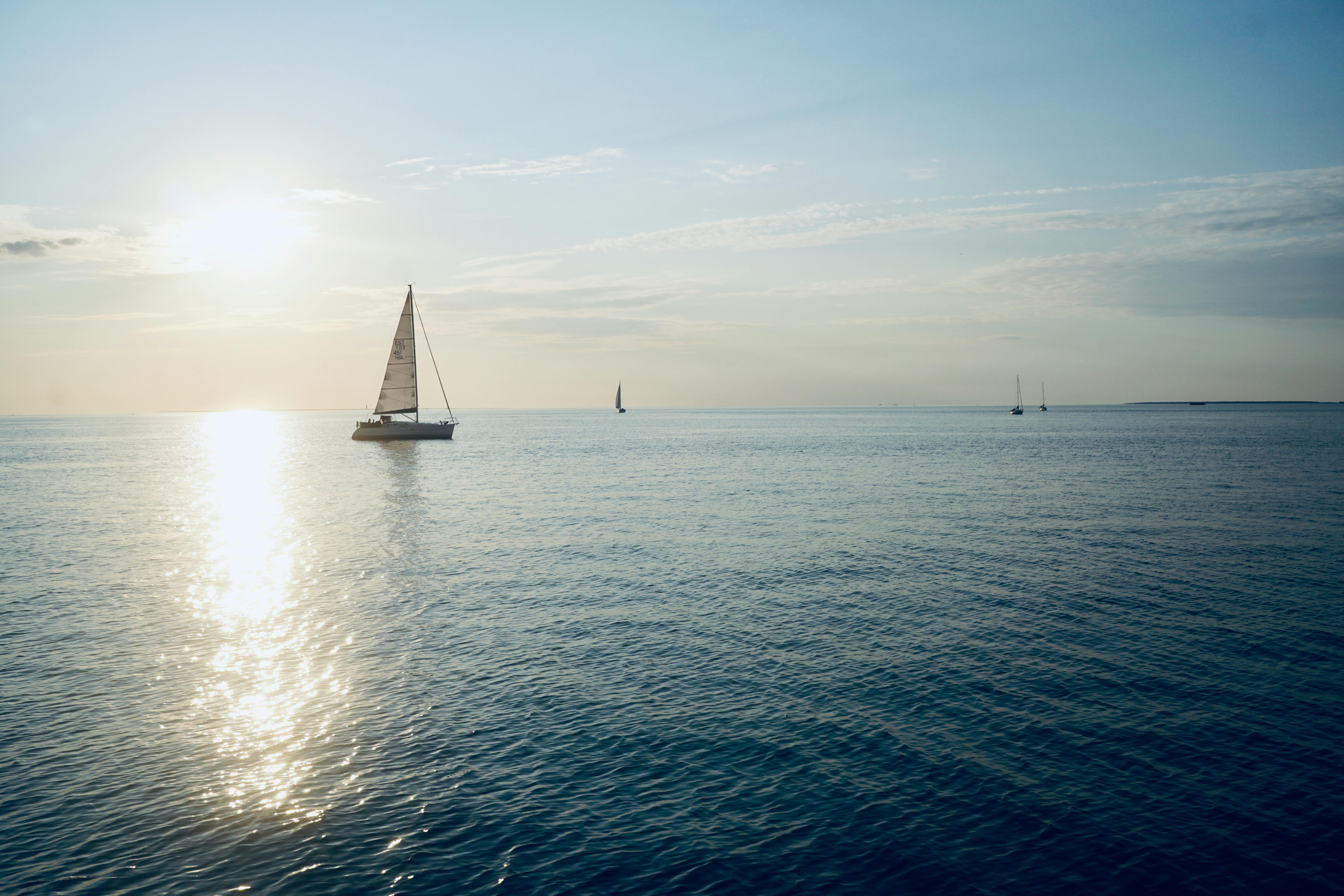 Sailboats Sailing in Sea on Sunset · Free Stock Photo