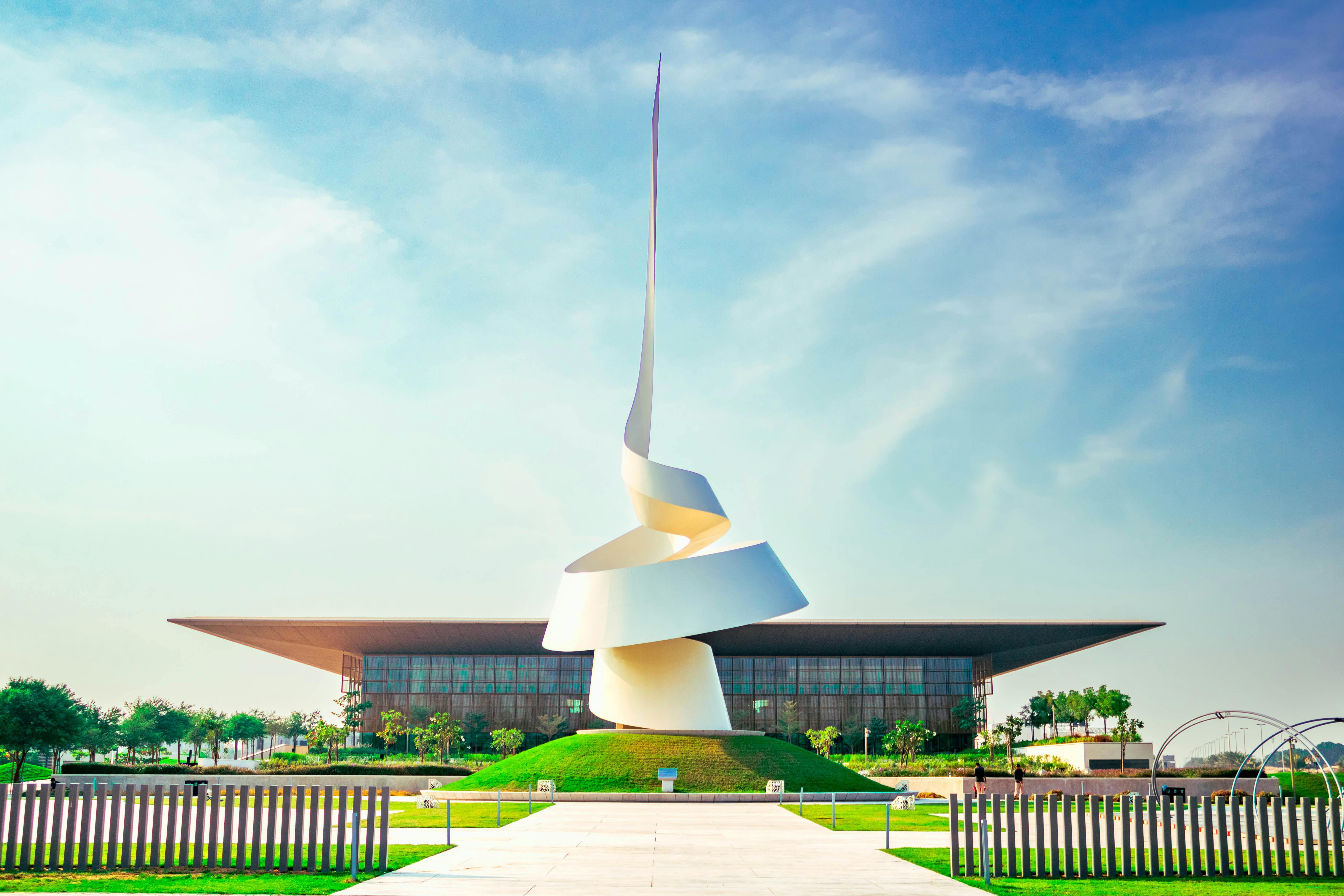 Modern Sculpture in front of Building · Free Stock Photo
