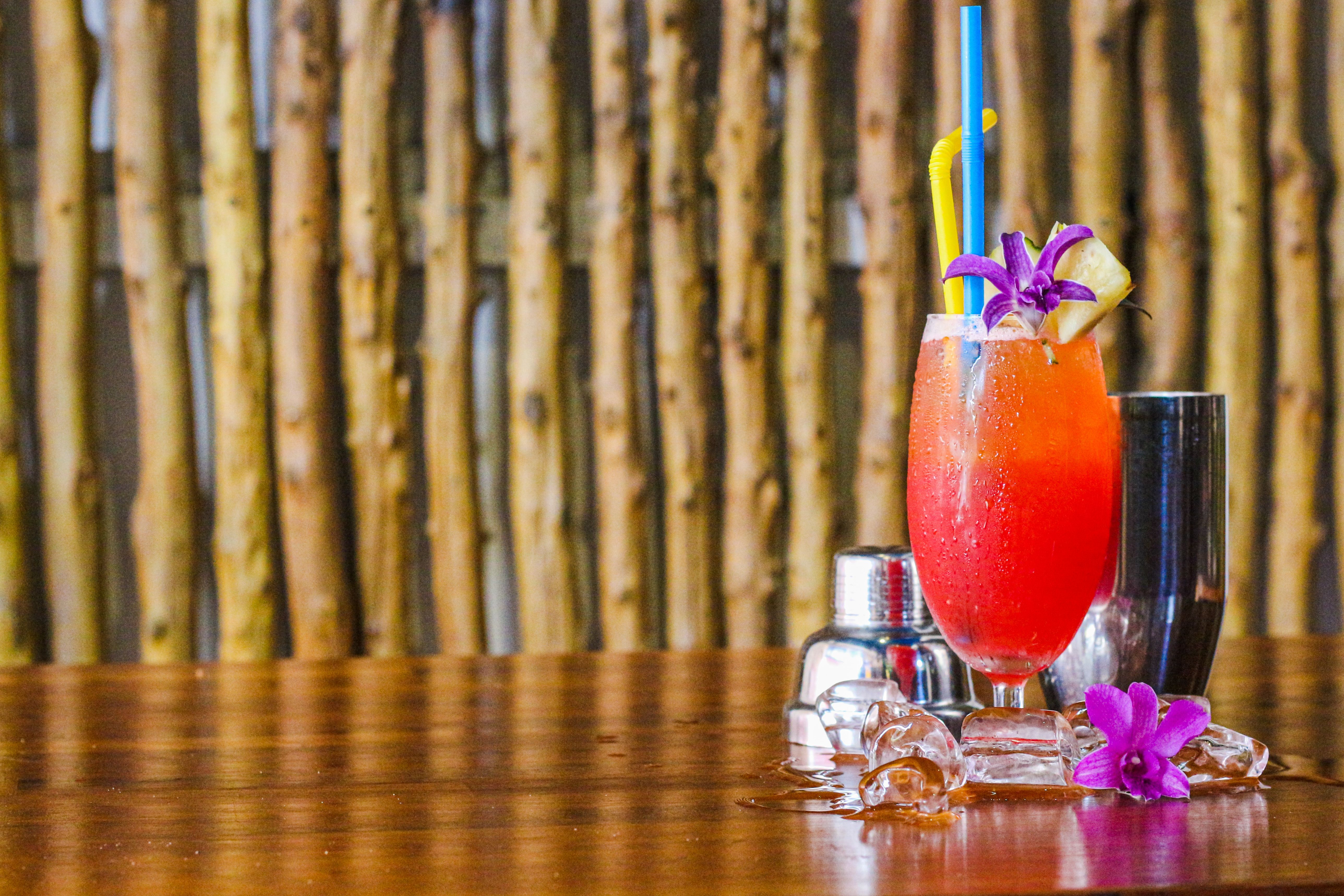 Cocktail Drink on Wooden Table · Free Stock Photo