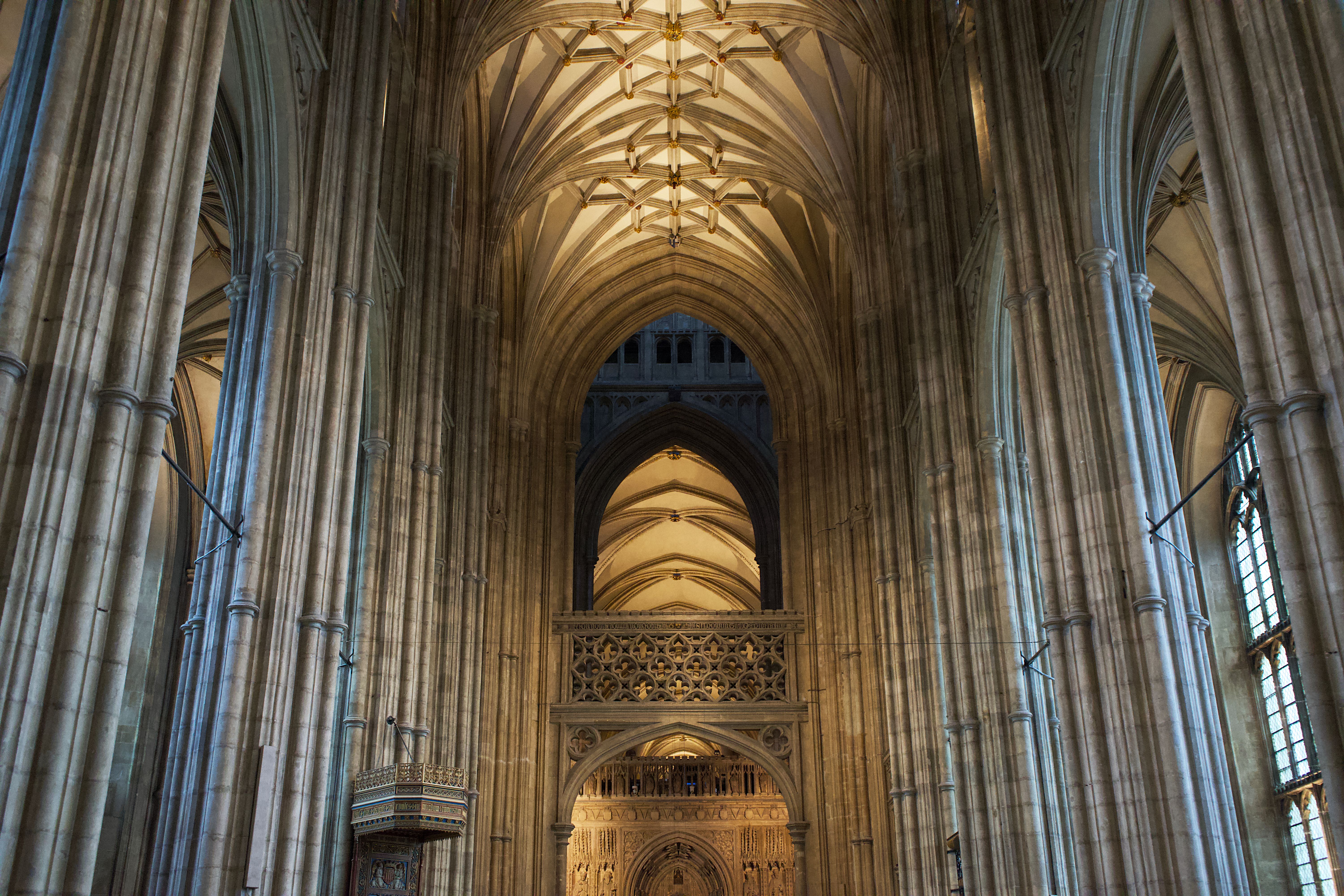Pillars Inside a Church Building · Free Stock Photo