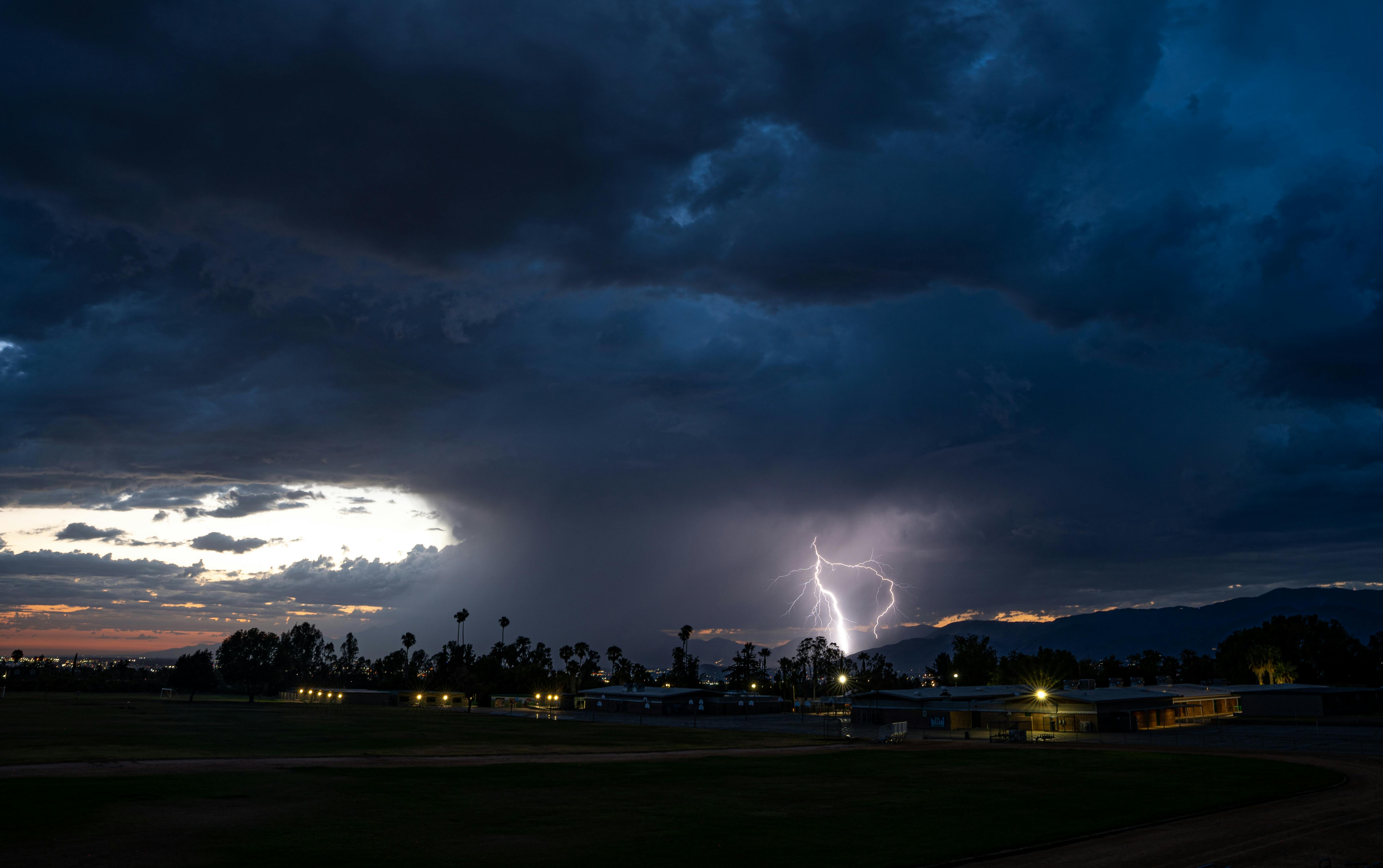 Silhouette of Trees During Thunderstorm · Free Stock Photo