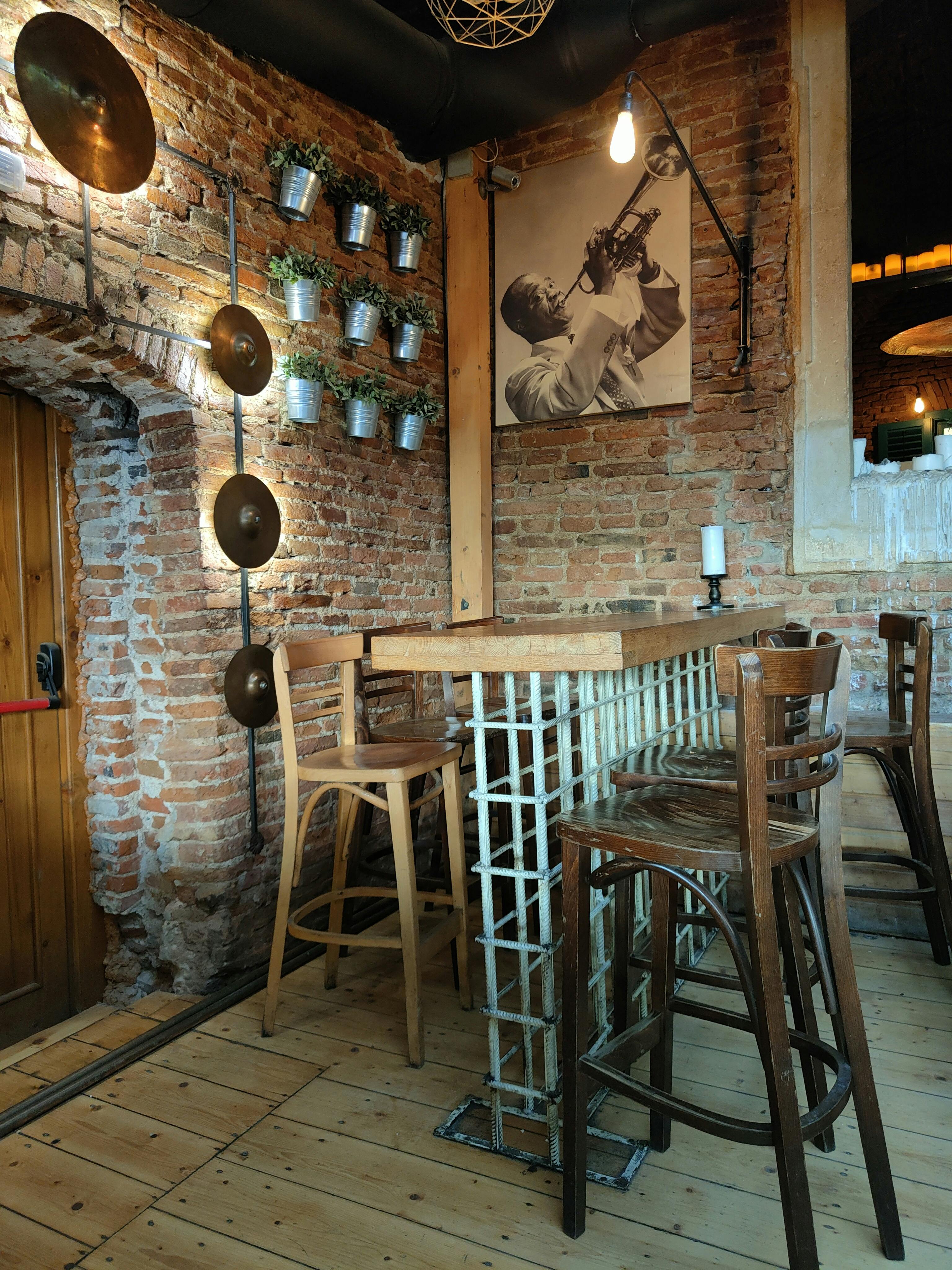 Wooden Bar Table with Chairs · Free Stock Photo