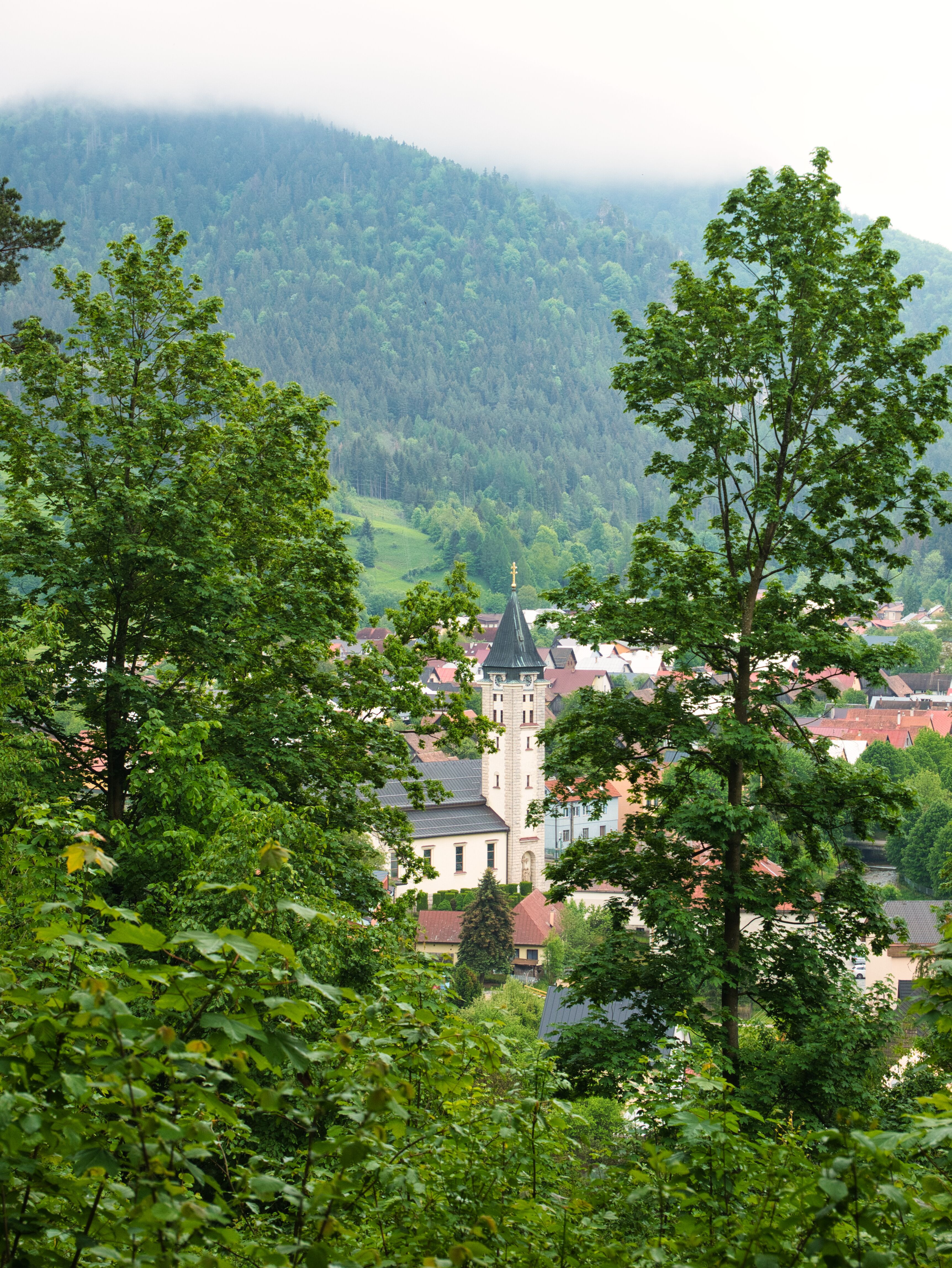 Church with Tower in Valley · Free Stock Photo