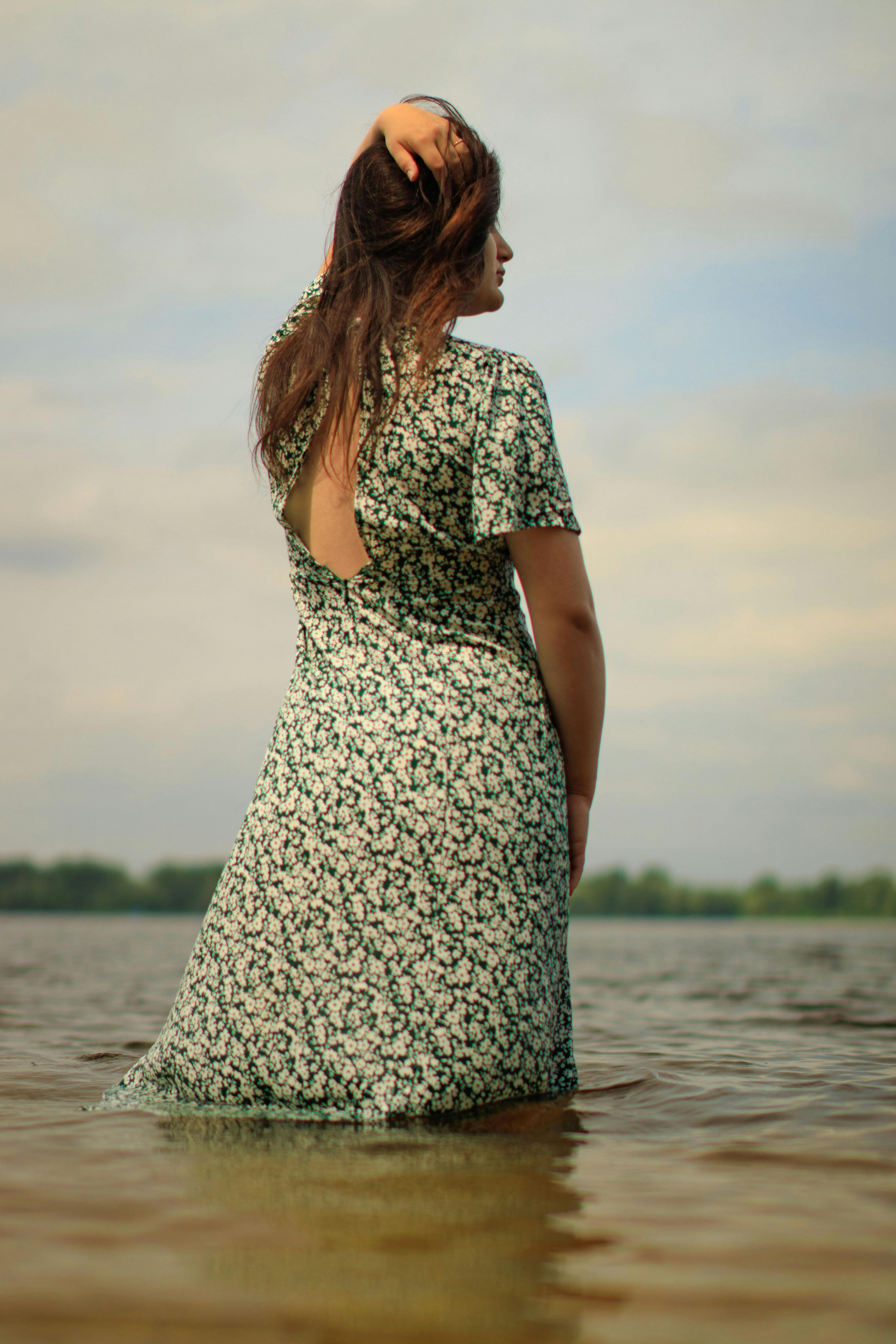 Woman in Dress in Water · Free Stock Photo