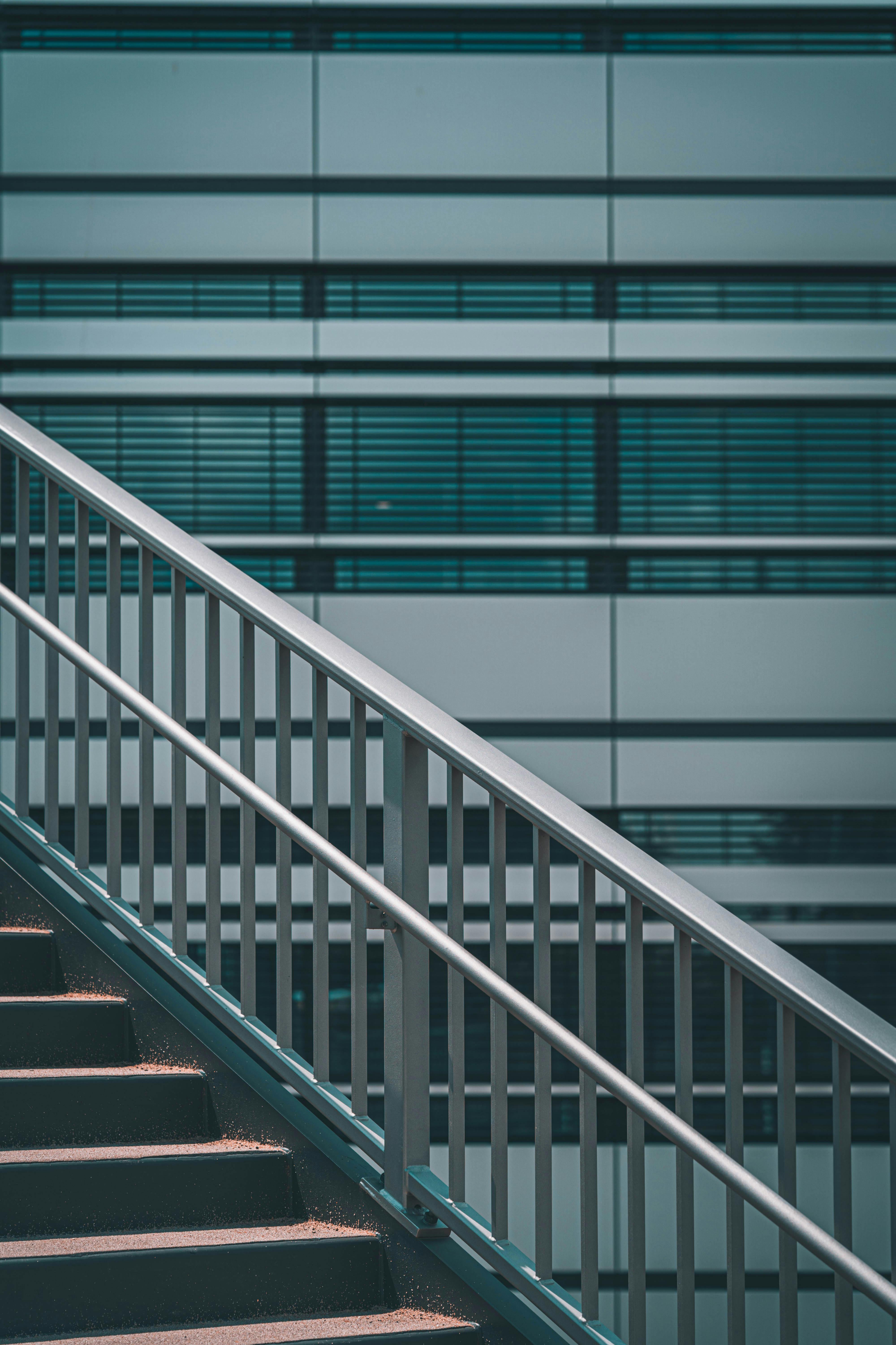 Black Metal Emergency Exit Staircase · Free Stock Photo
