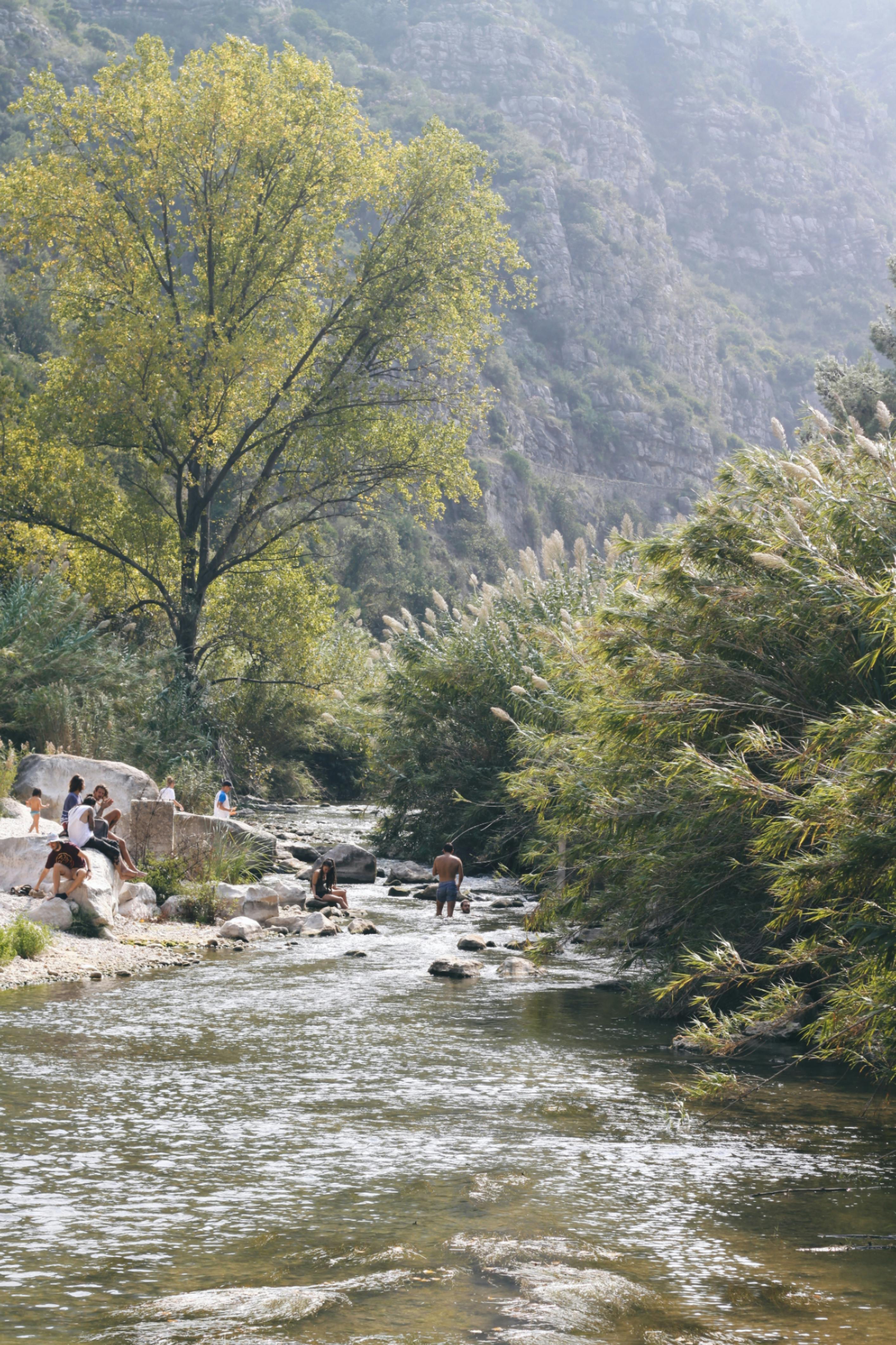 People on Shallow River · Free Stock Photo