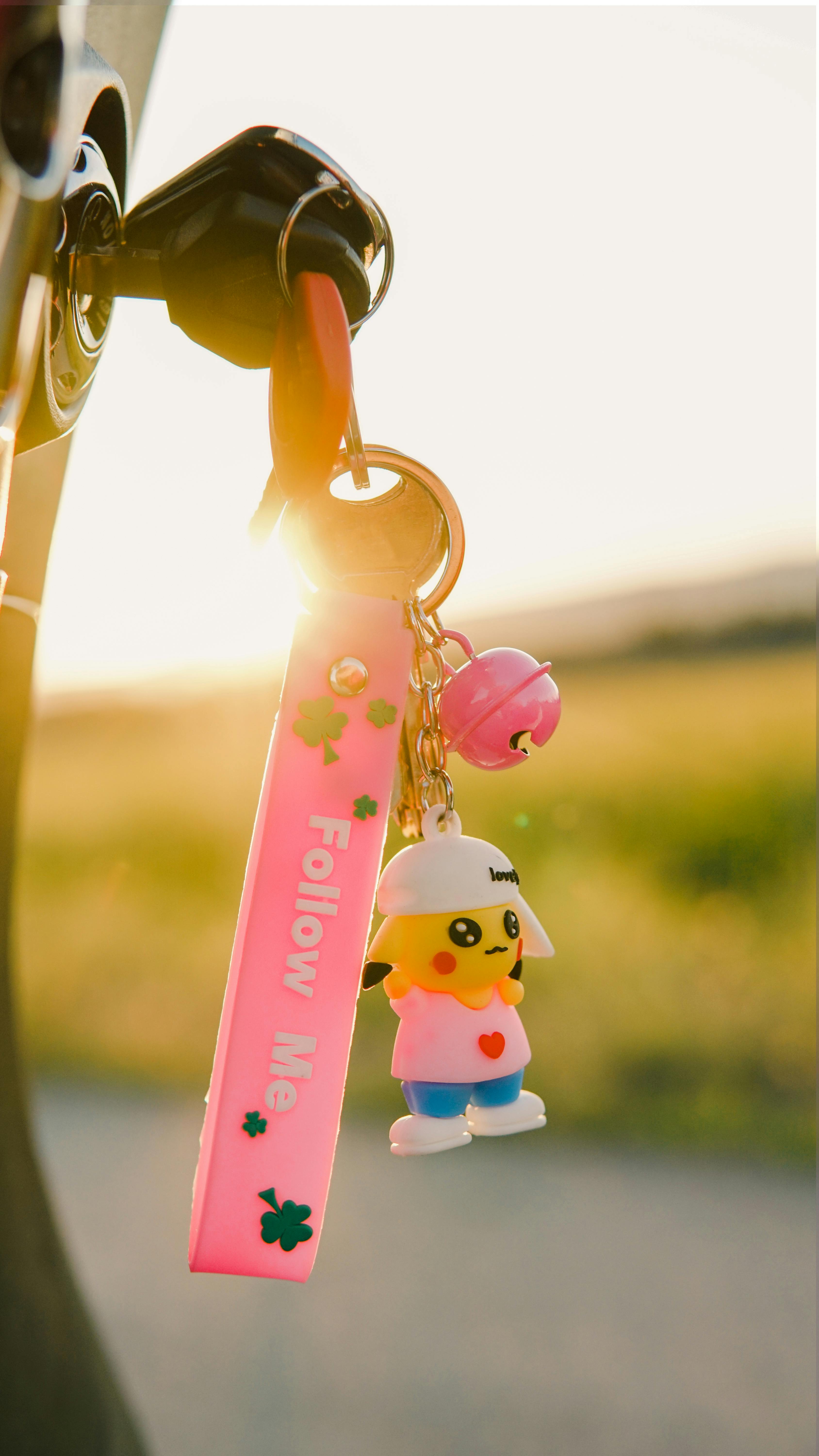 Keys with Pink Keychains · Free Stock Photo