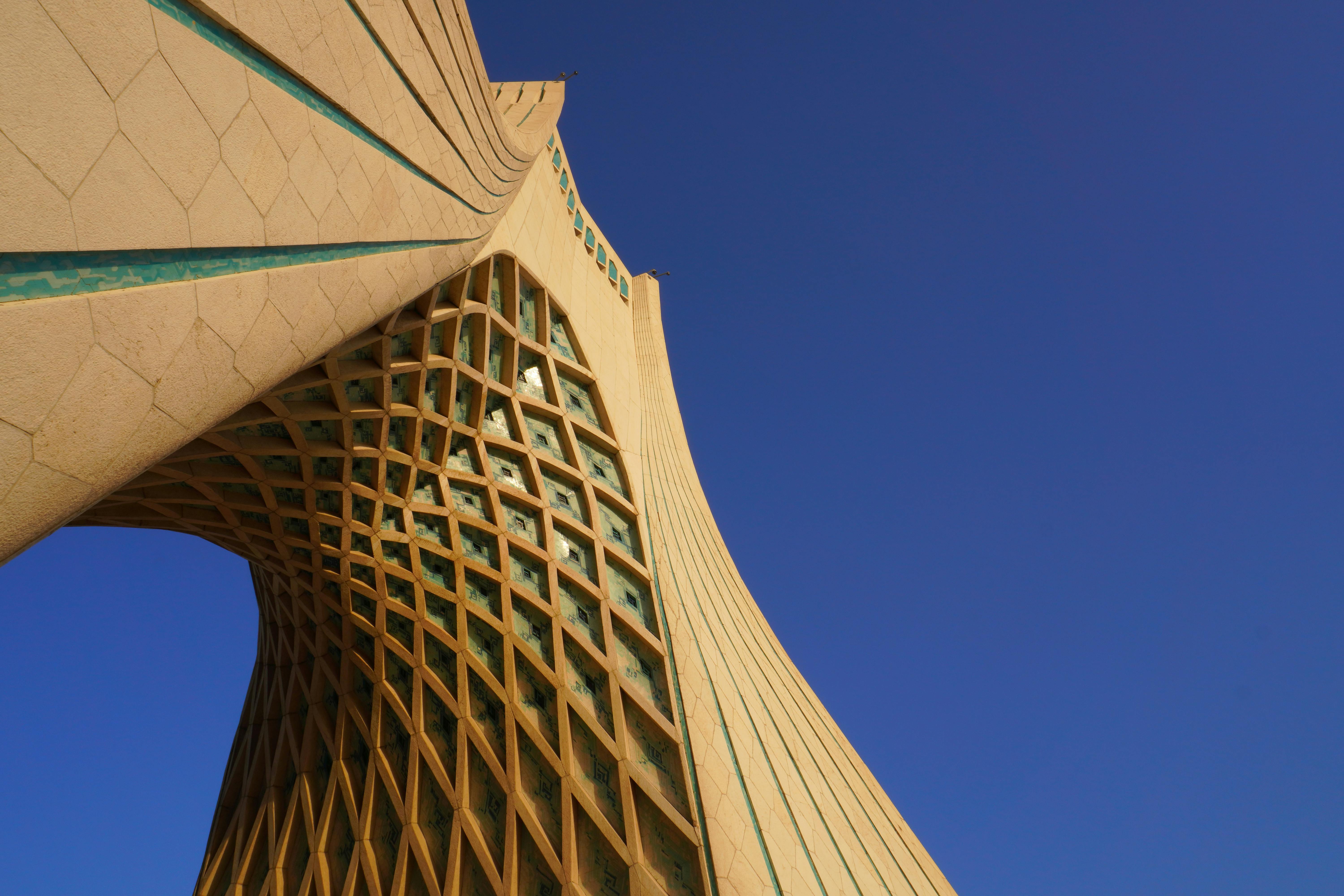 Low Angle Shot of Azadi Tower in Iran · Free Stock Photo