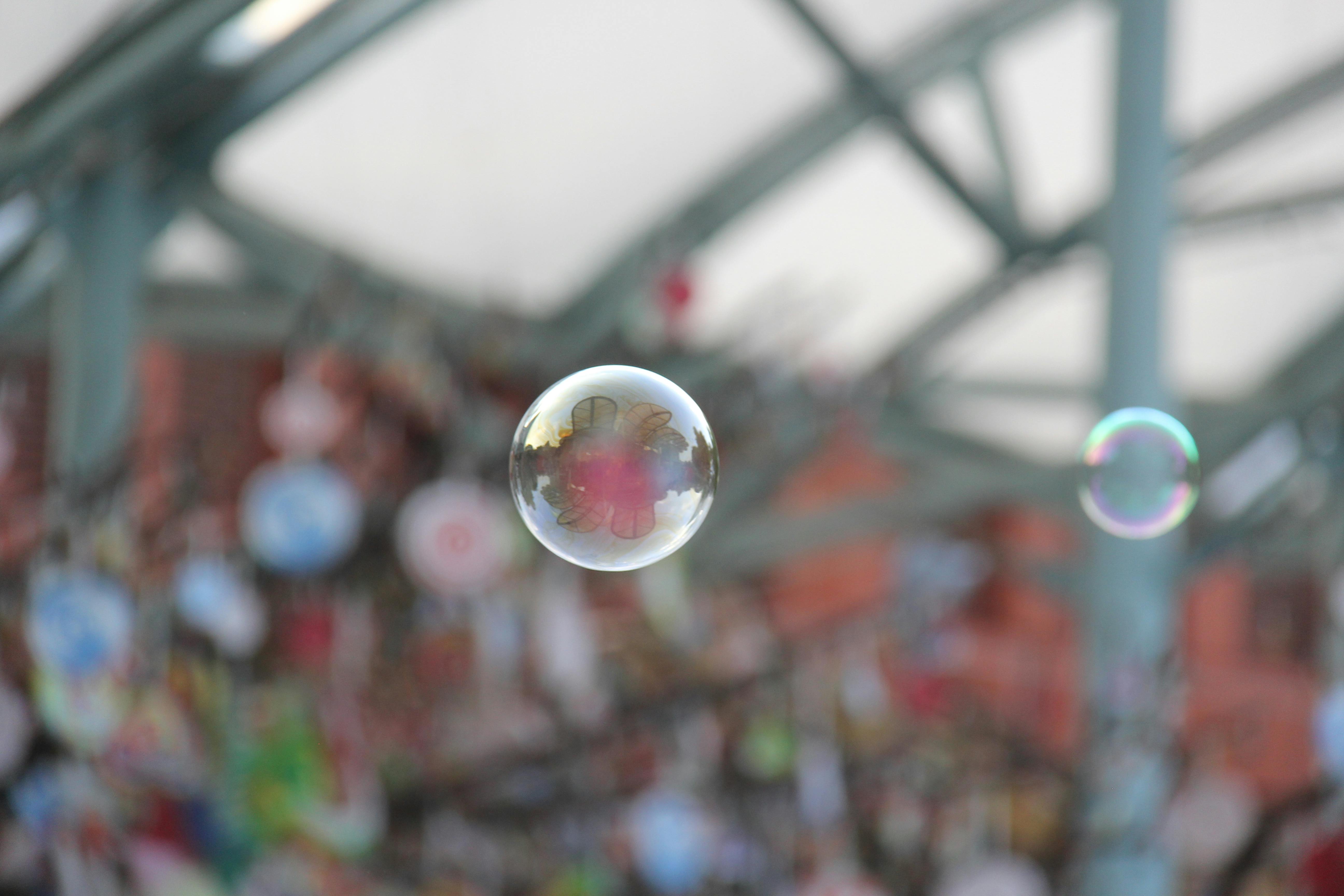 Close-Up Photo of Round Bubbles Floating · Free Stock Photo