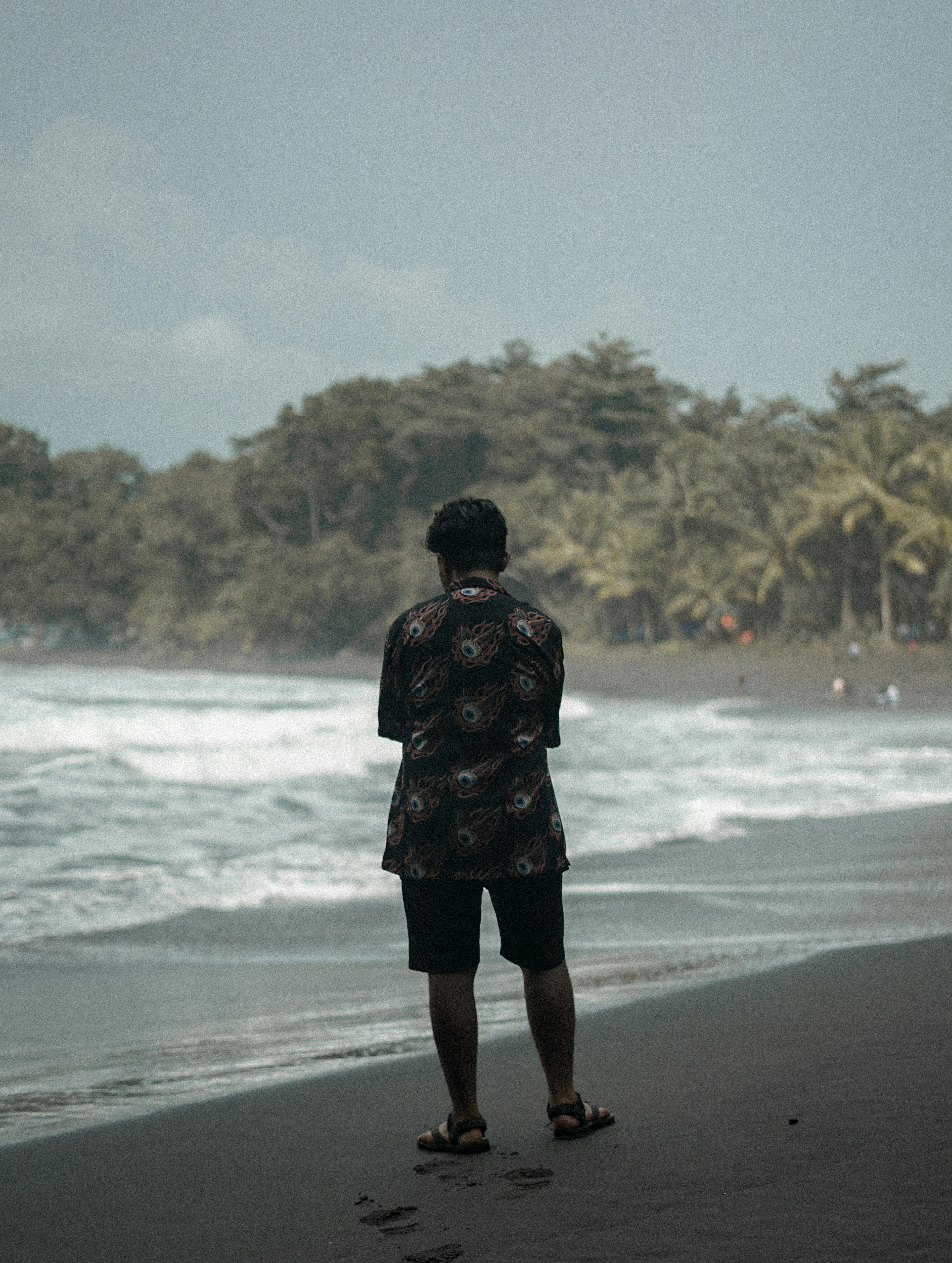 Back View of a Man Standing at the Beach · Free Stock Photo