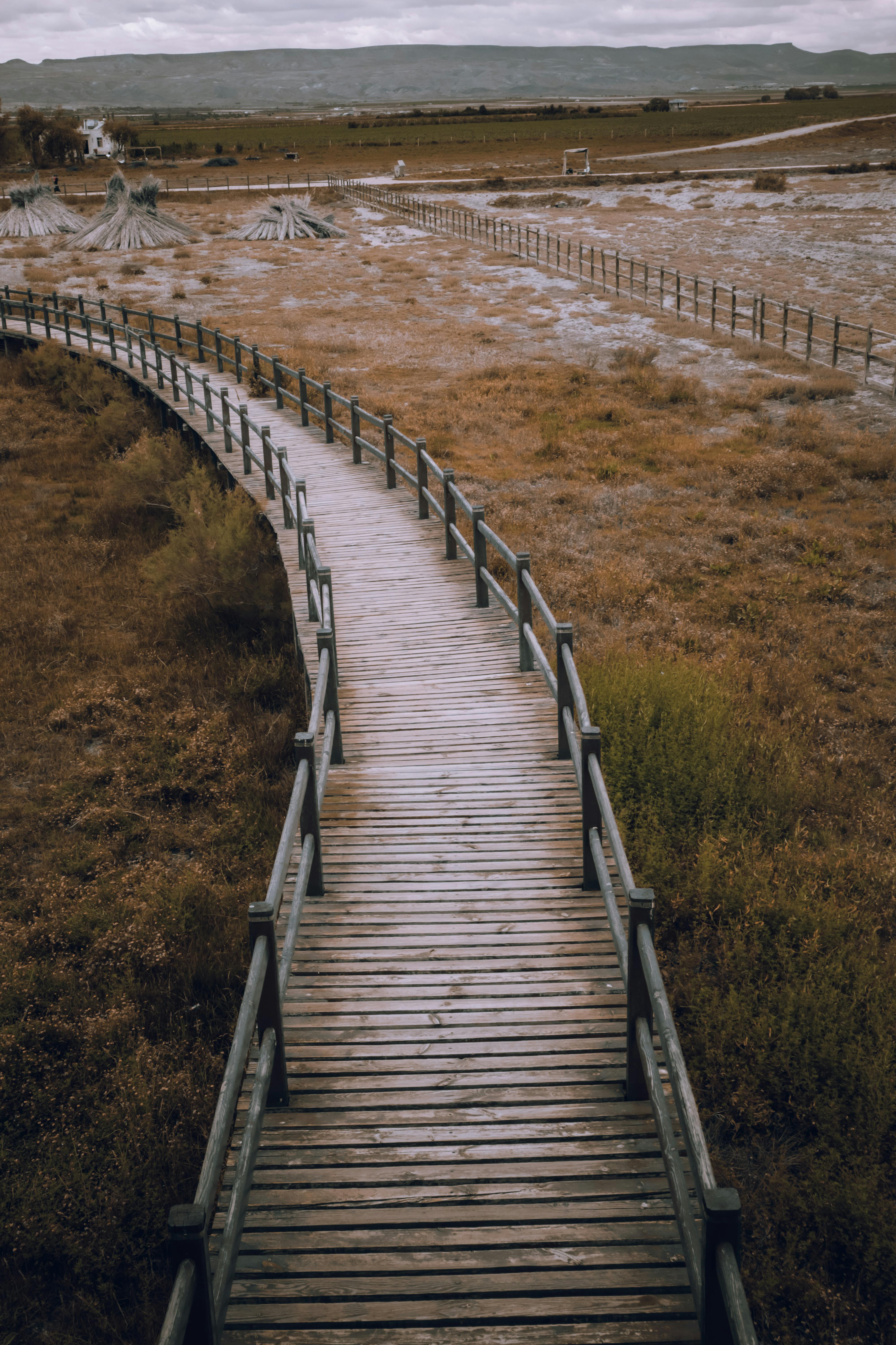A Wooden Boardwalk on a Field · Free Stock Photo