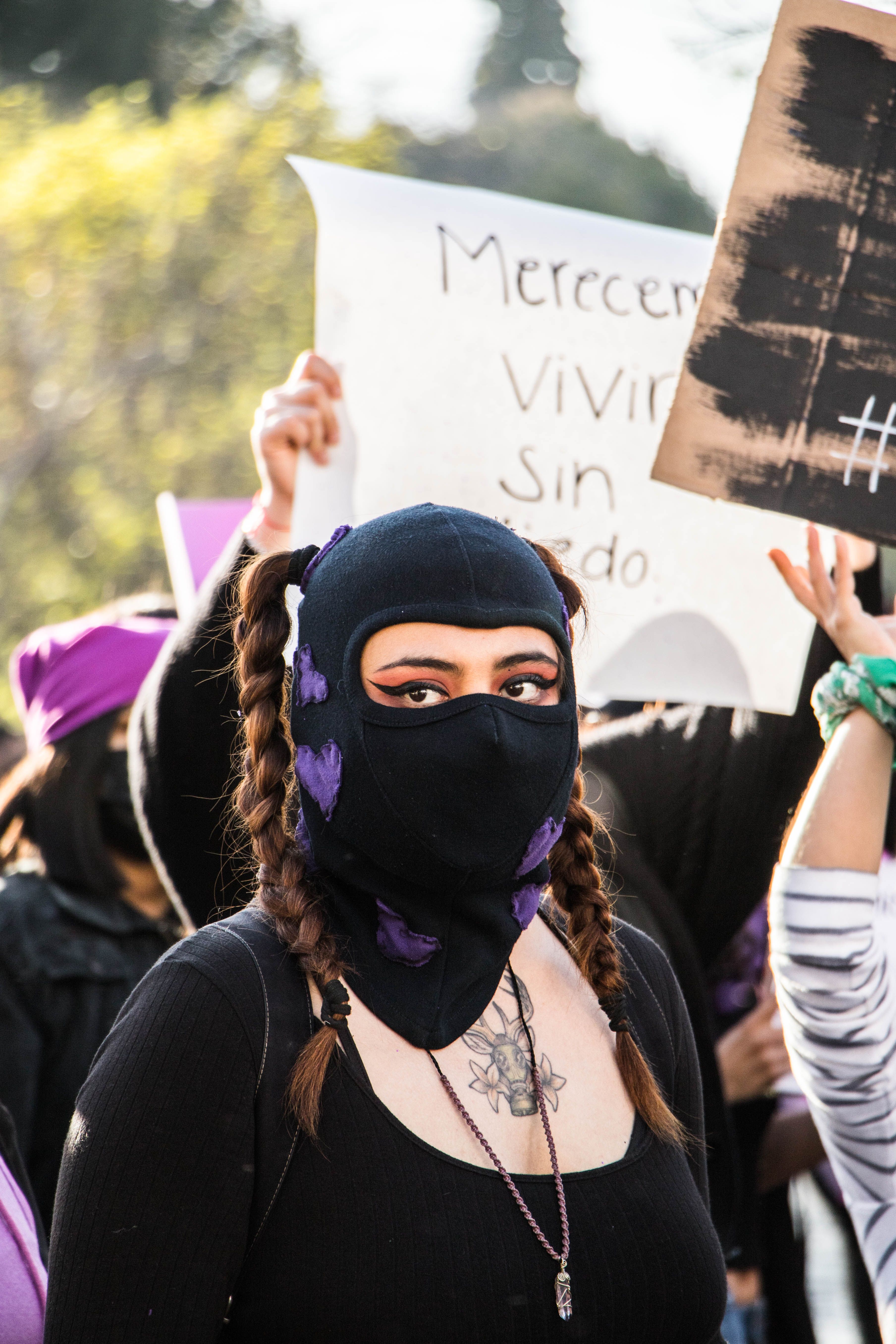 Woman Wearing Balaclava on a Protest · Free Stock Photo