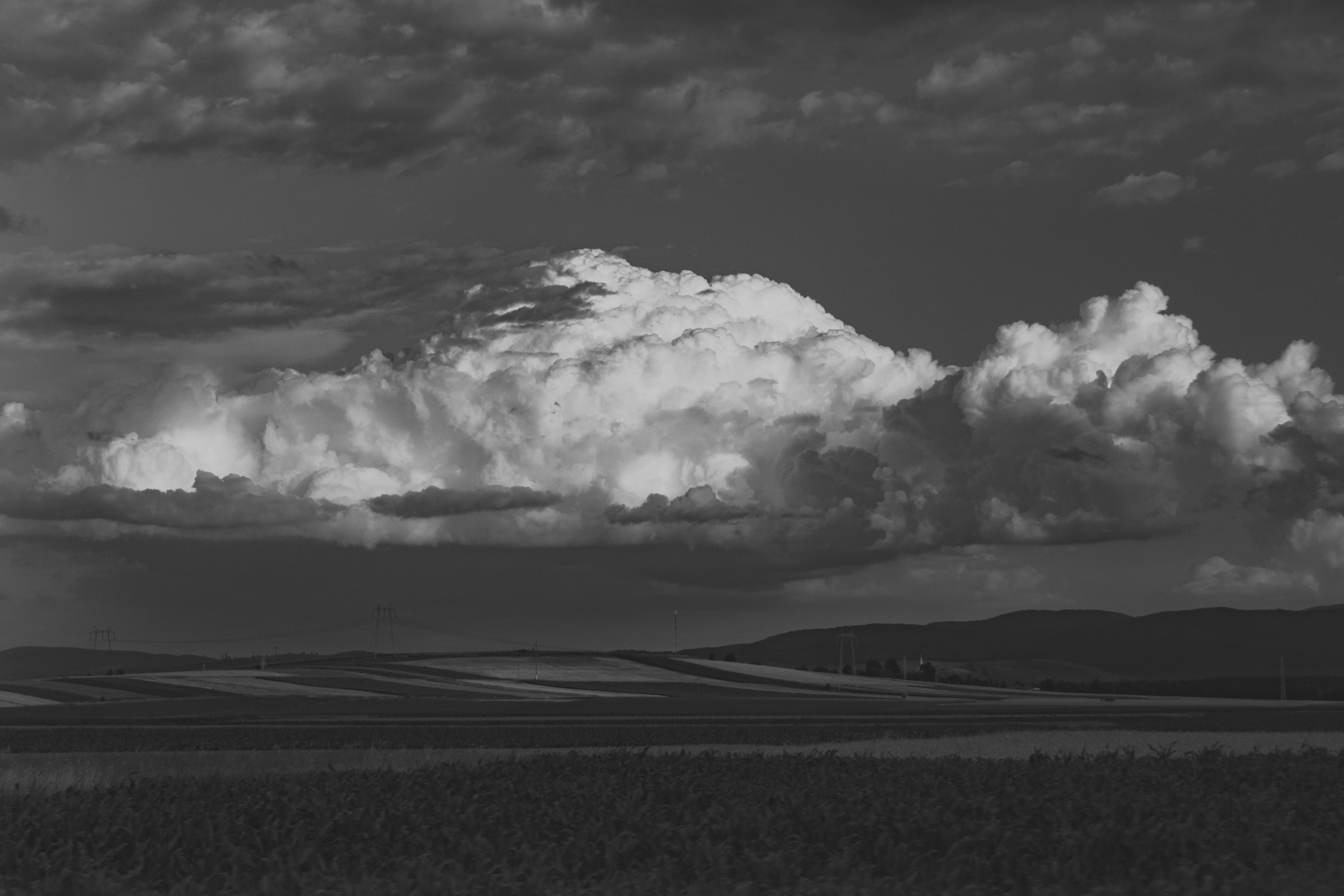 Monochrome Photo of Clouds in the Sky · Free Stock Photo