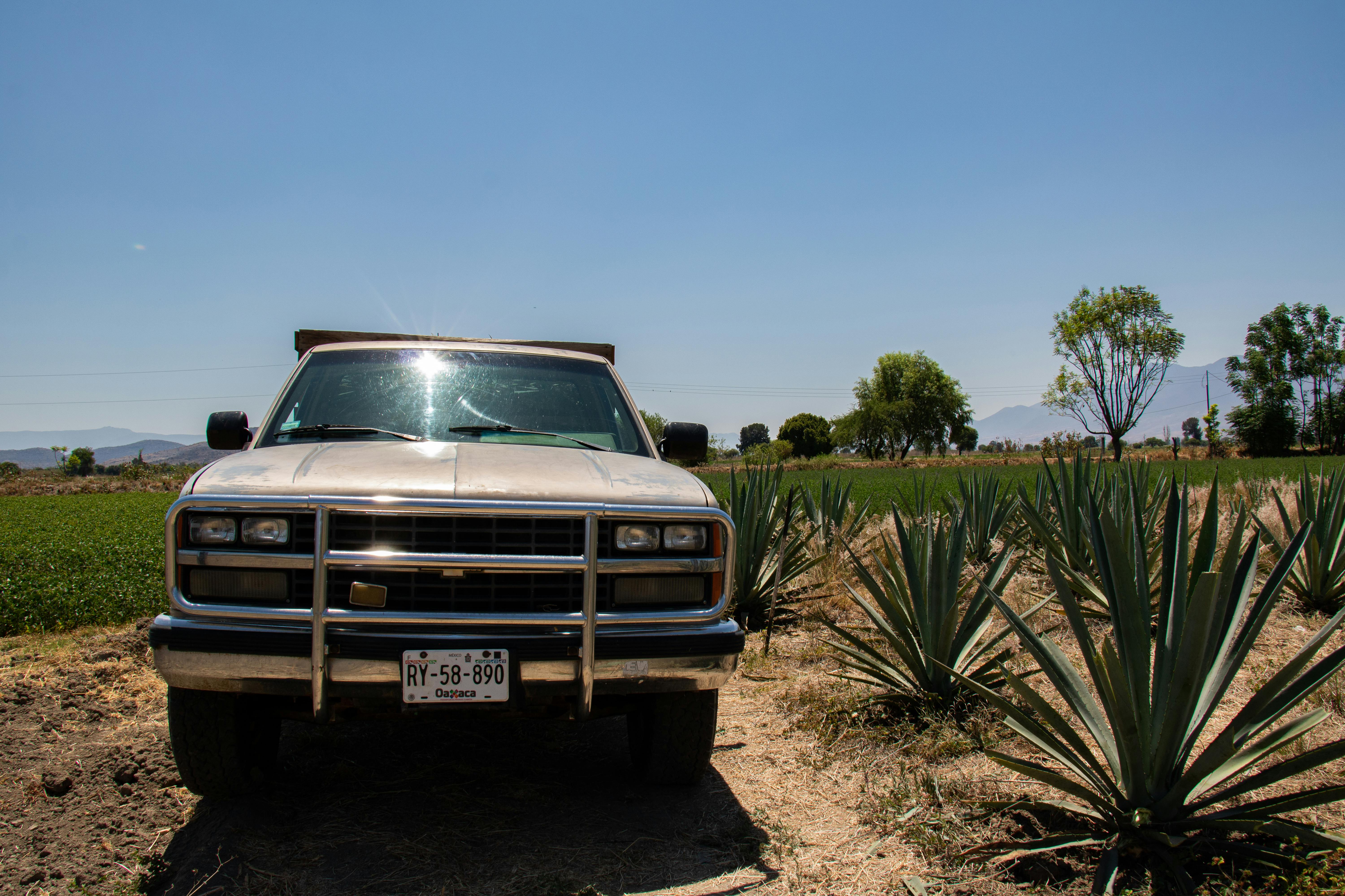 Pick Up Truck Parked on Farmland · Free Stock Photo