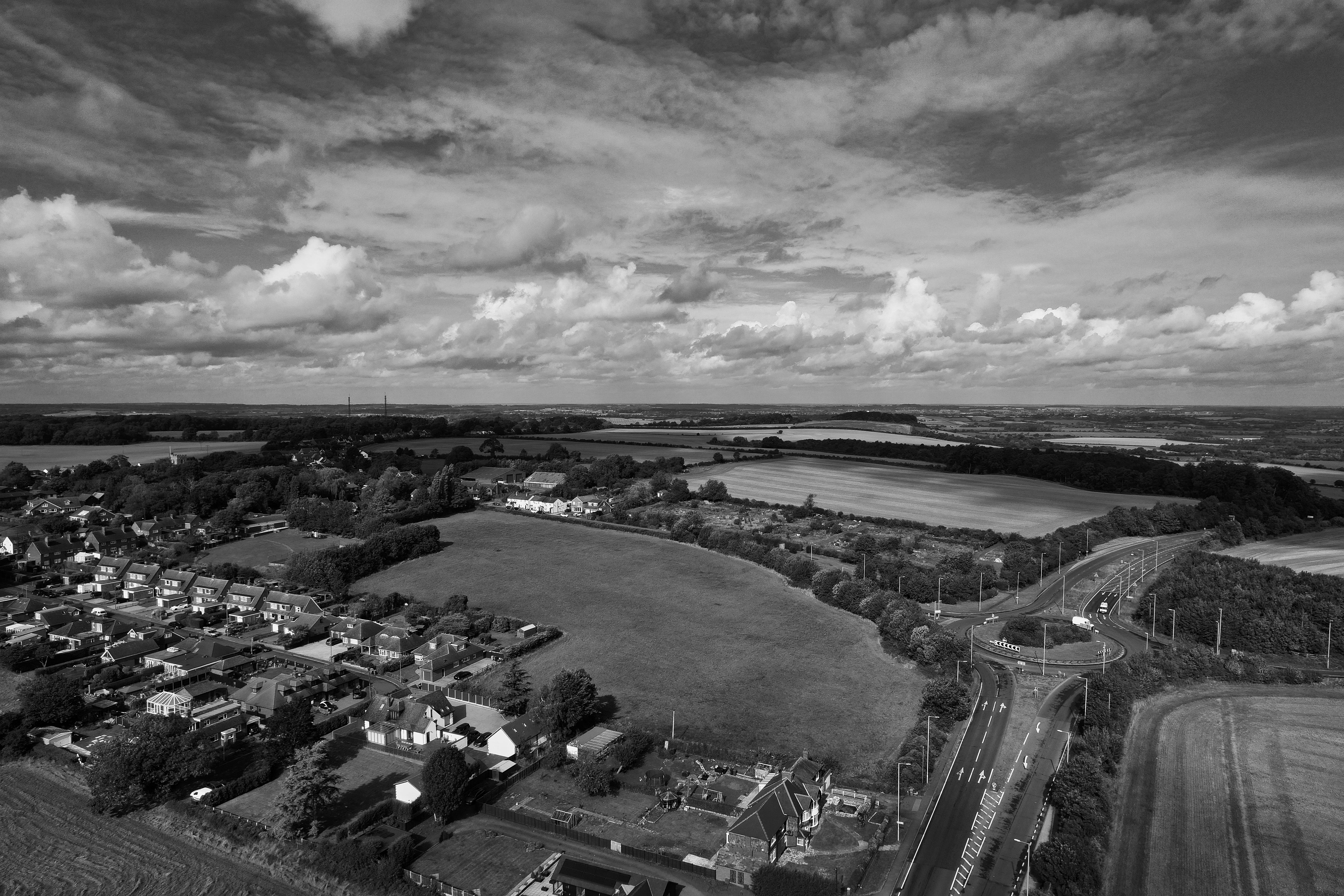 Houses in Field in Countryside · Free Stock Photo