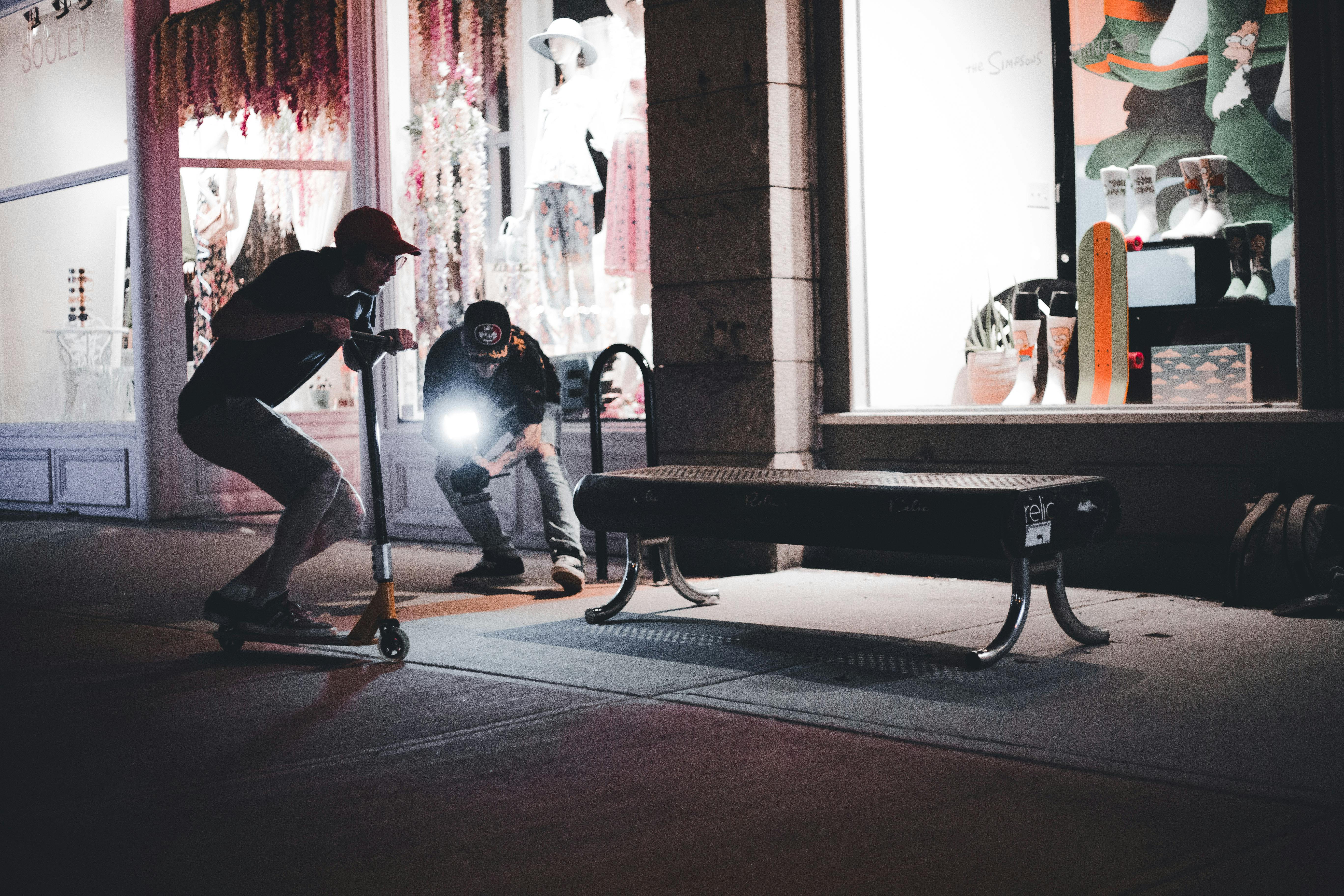 Two People in a City at Night · Free Stock Photo