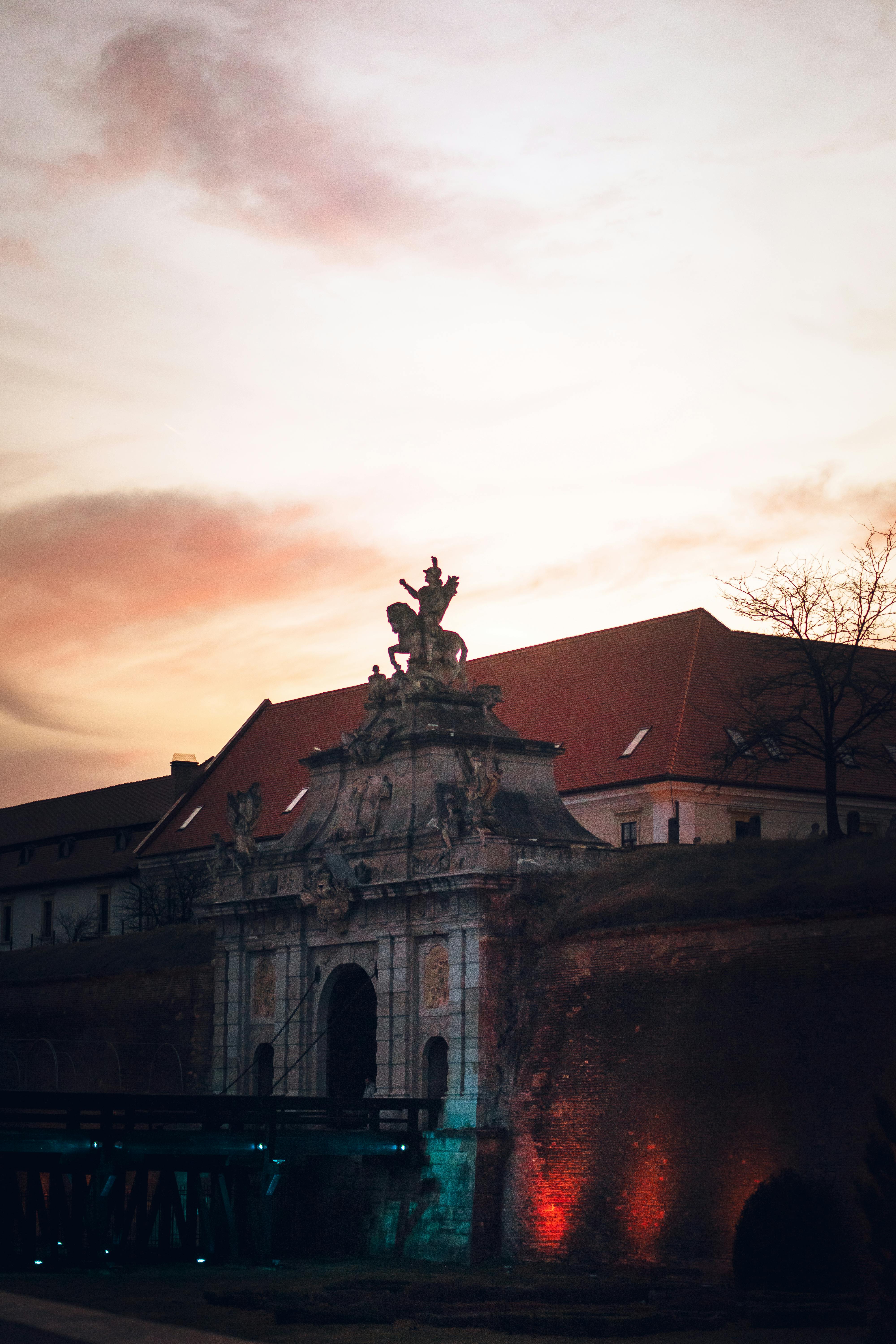 A Gate in a Town at Sunset · Free Stock Photo