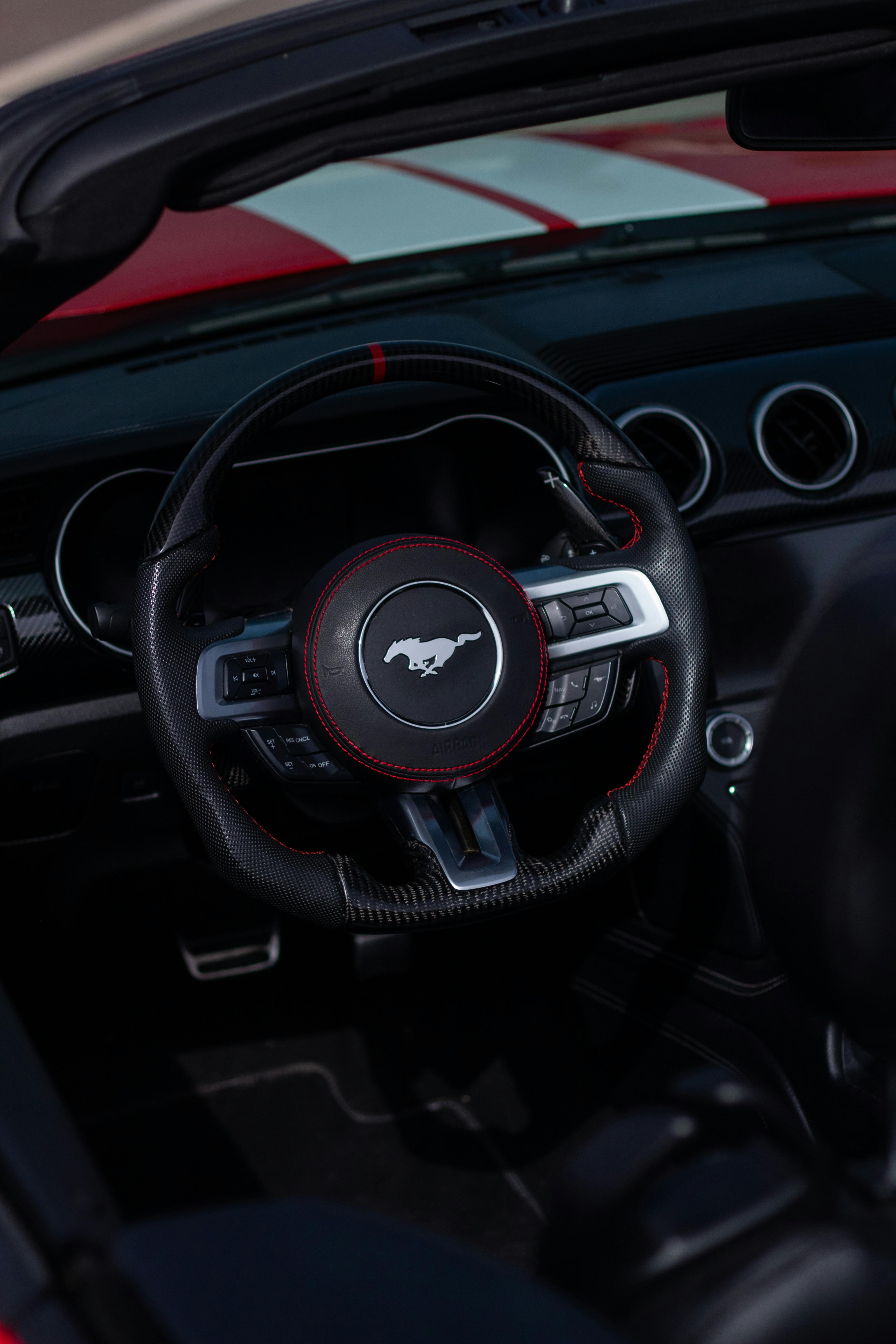 A Steering Wheel Inside the Luxury Car · Free Stock Photo
