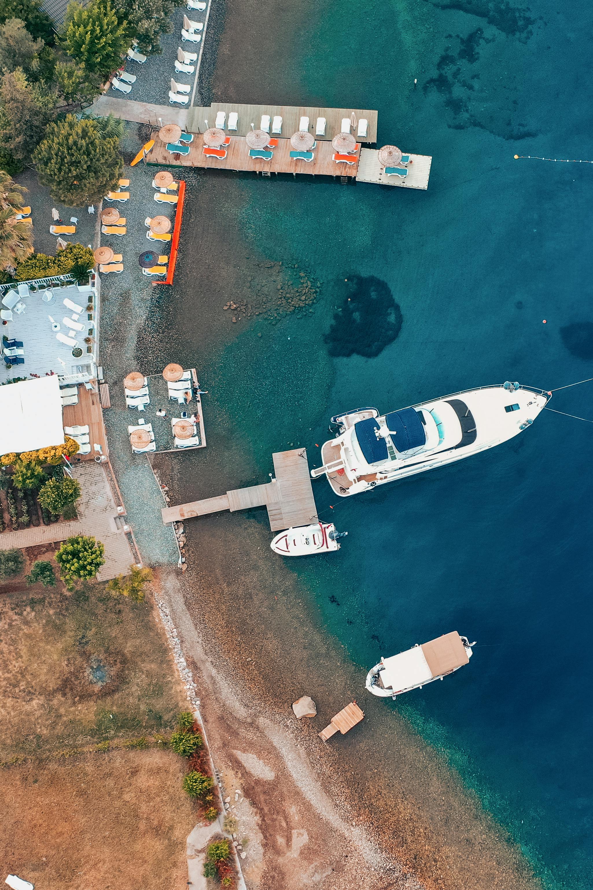 Aerial View of Docked Boats · Free Stock Photo