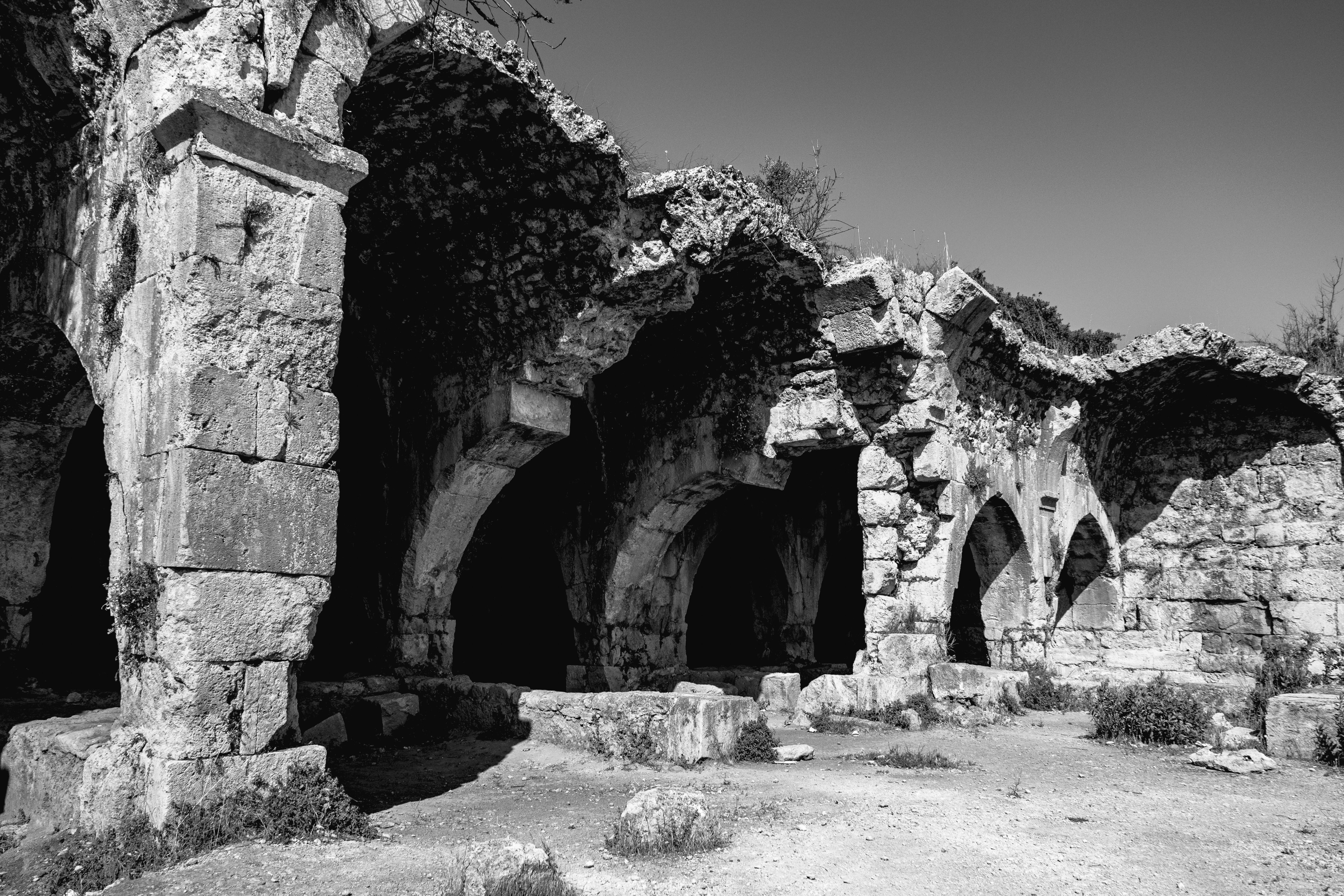 Black and White Picture of Ancient Ruins · Free Stock Photo