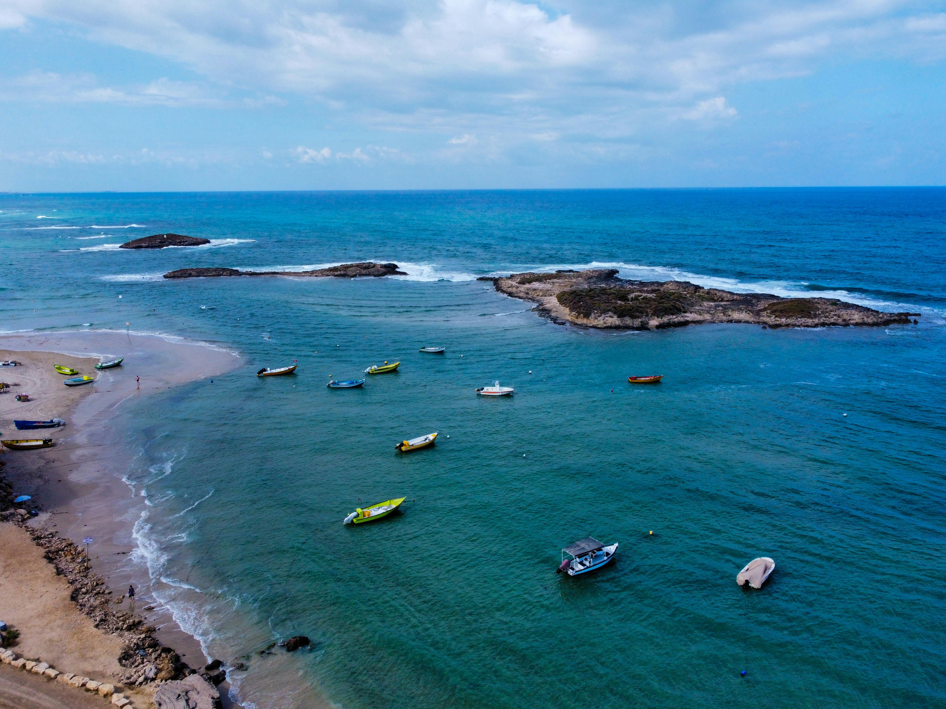 An Aerial Photography of Boats on the Sea · Free Stock Photo