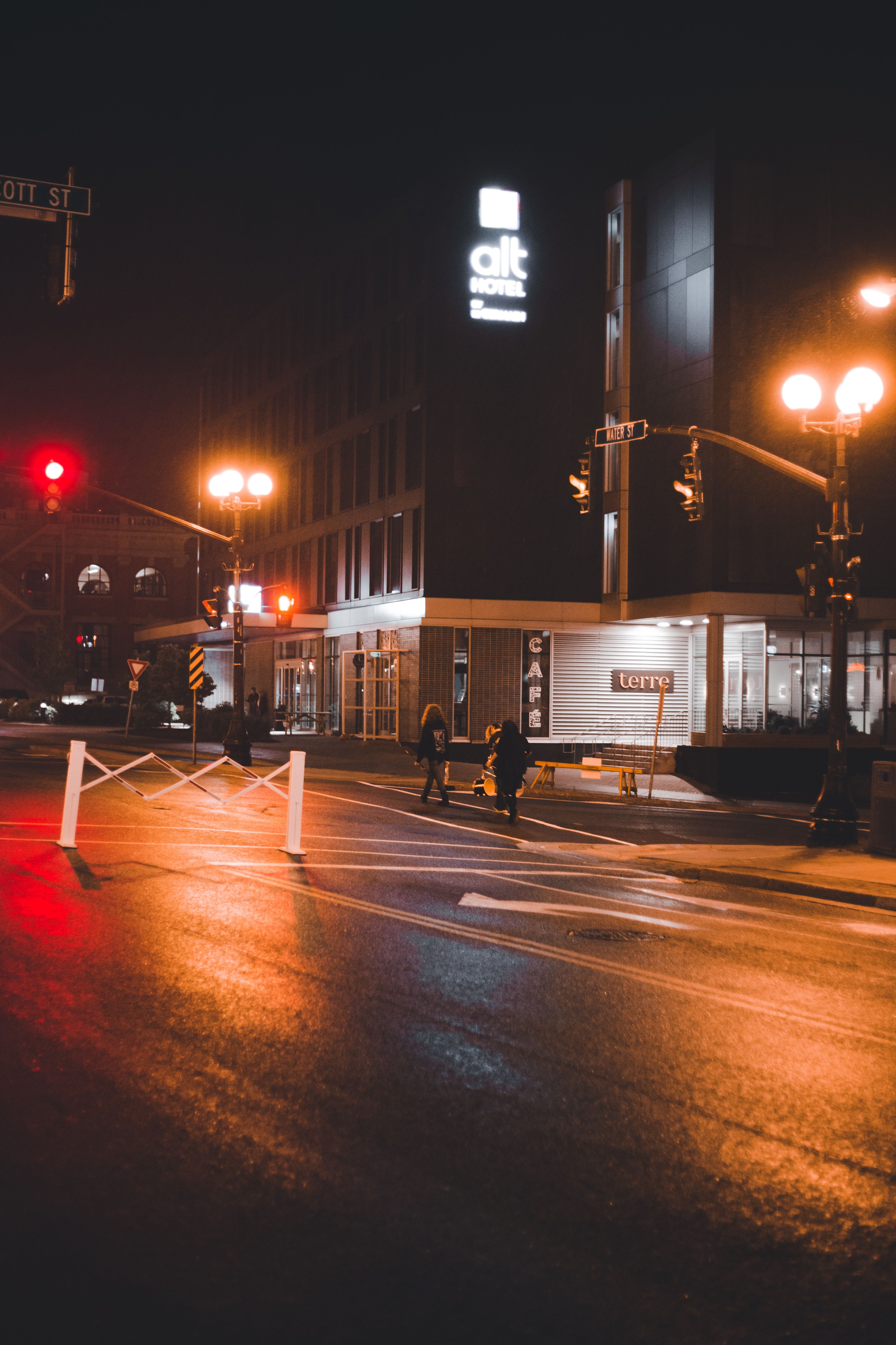 People Walking on Sidewalk during Night Time · Free Stock Photo